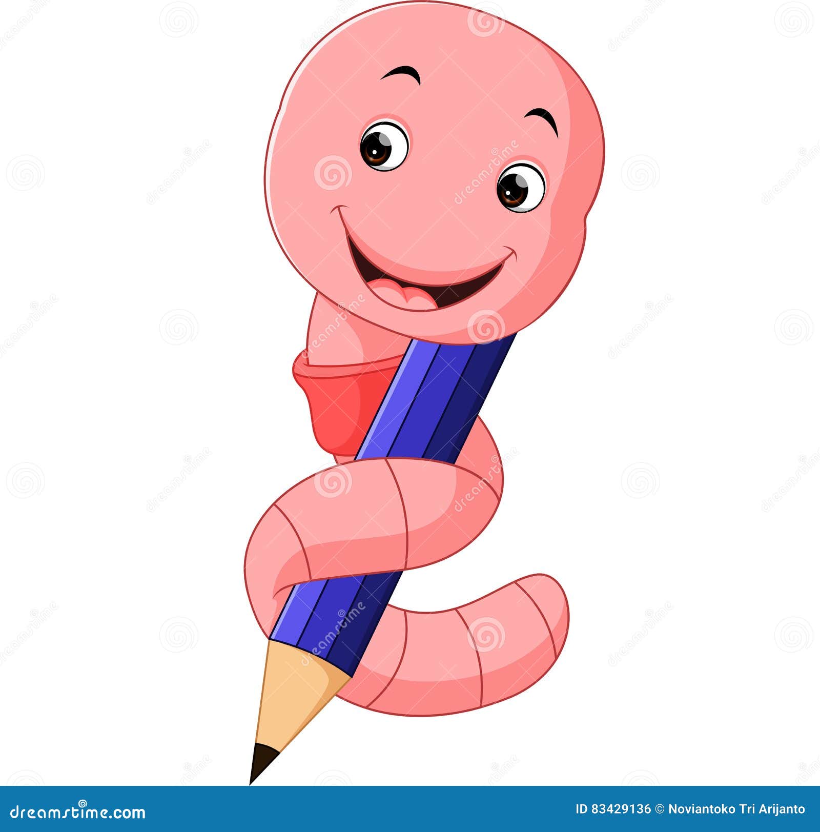Pink Worm Parasite Icon, Cartoon Style Vector Illustration ...
