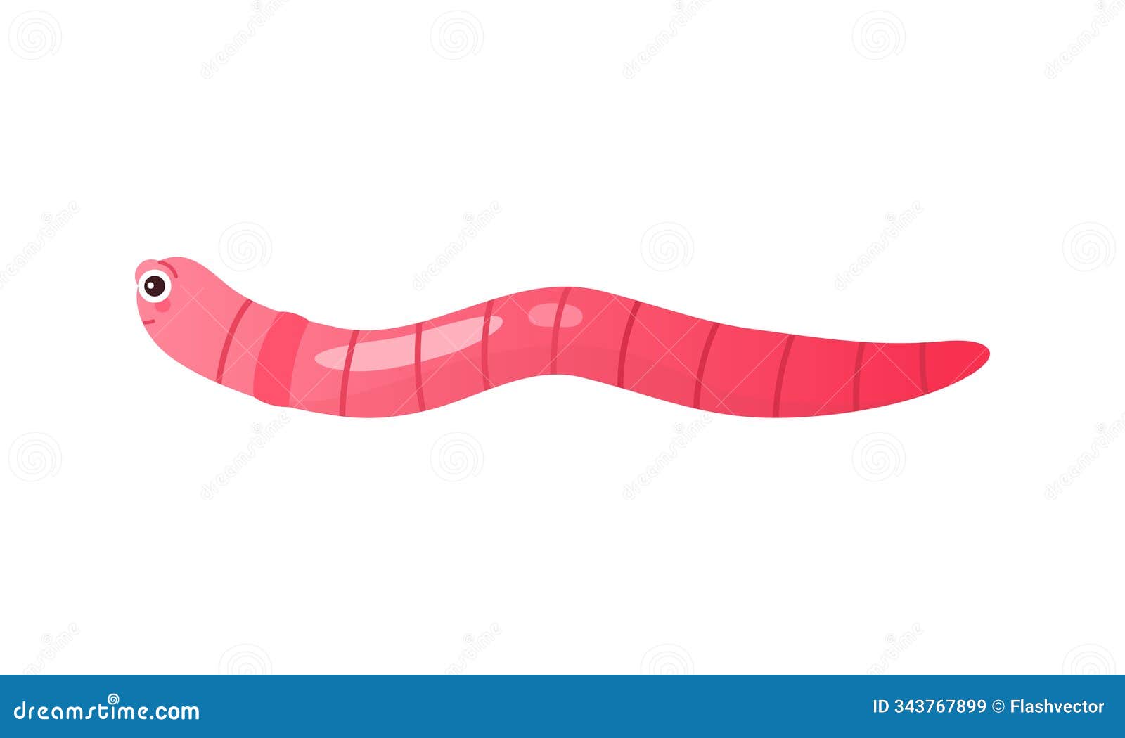 Cute Pink Worm Crawling in Curved Pose, Creature of Garden Soil Stock ...