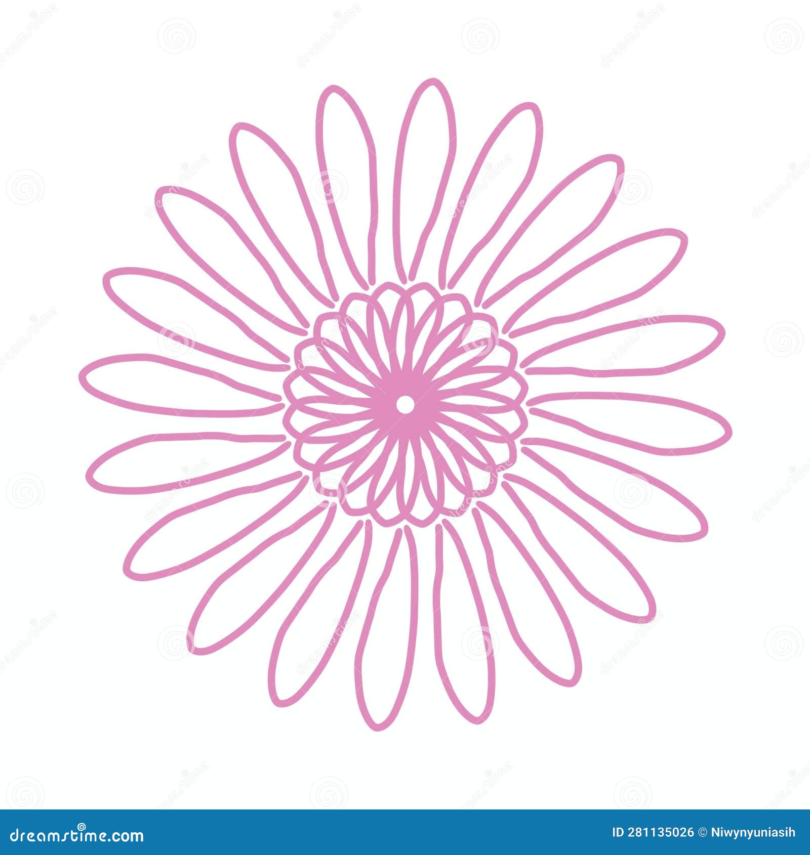Cute Pinky Flower Vector Art Design Stock Illustration - Illustration ...