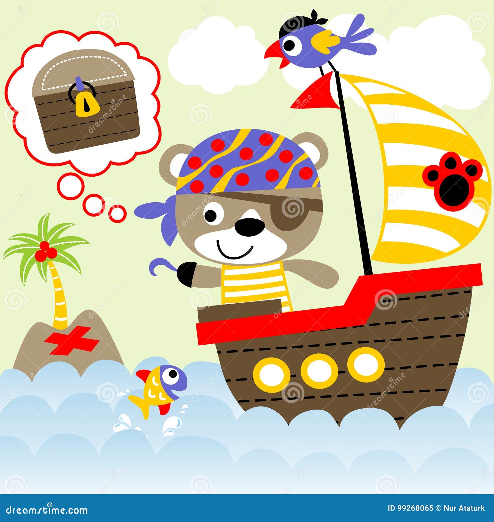 Cute pirate stock vector. Illustration of call, comic - 99268065
