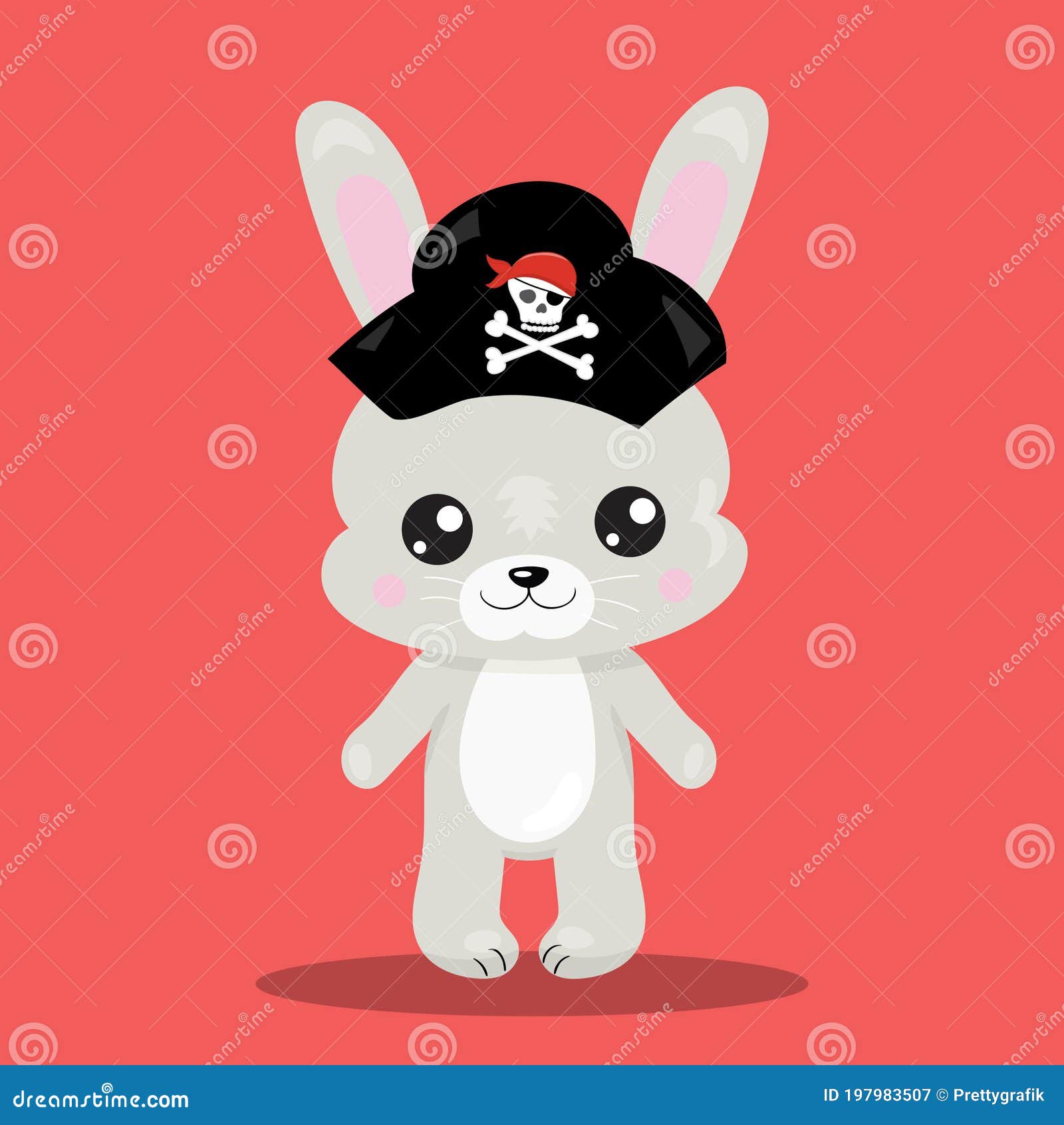CUTE PIRATE RABBIT 01 stock vector. Illustration of graphic - 197983507
