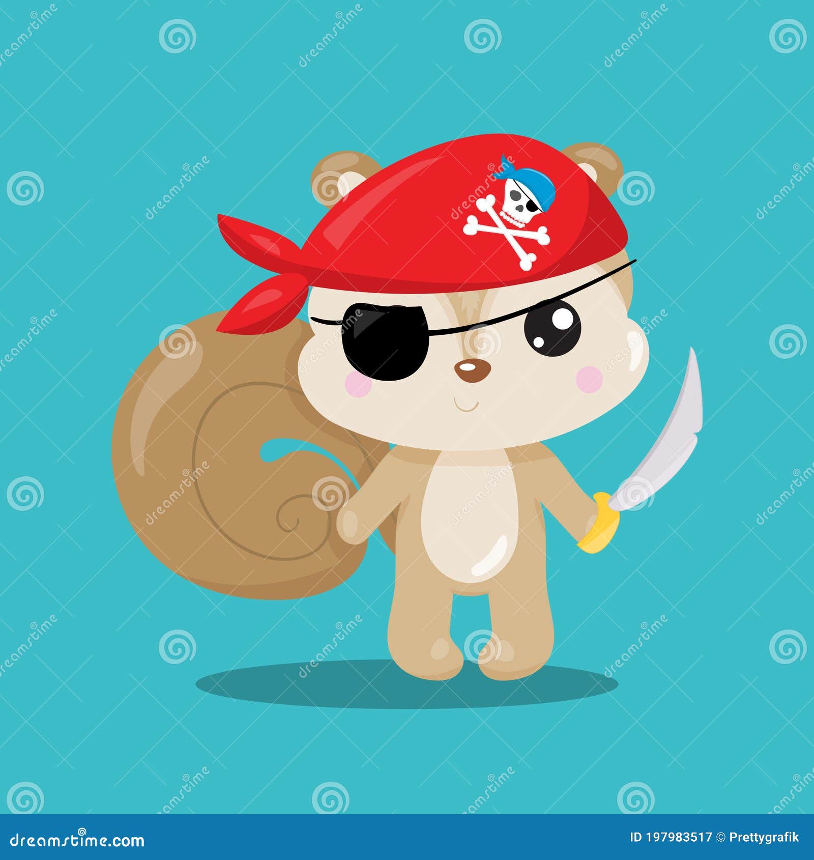 CUTE PIRATE SQUIRREL 05 stock vector. Illustration of cute - 197983517