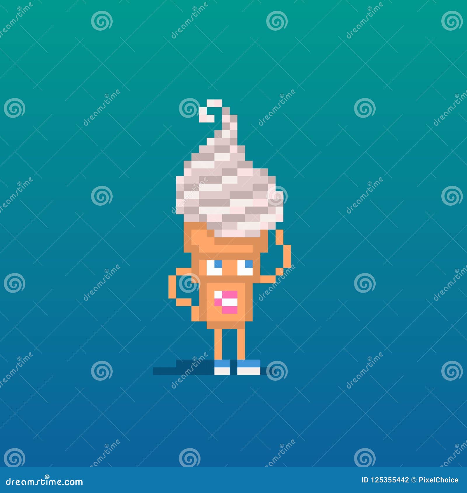 Pixel Art Ice Cream Popsicle Icon, Vector | CartoonDealer.com #179905748