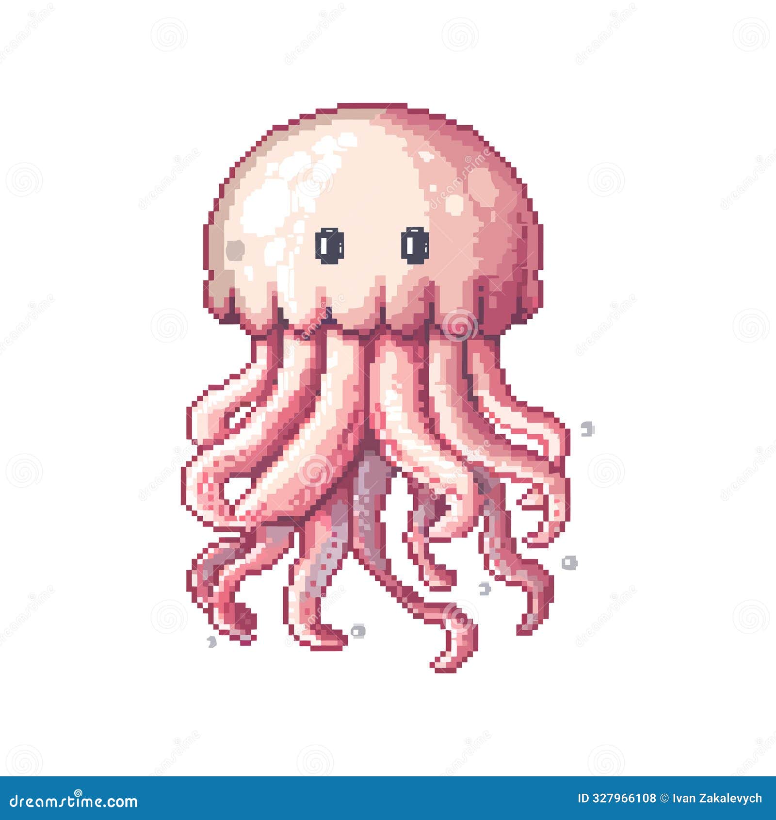Cute Pixel Art Jellyfish. Vector Illustration Design Stock Illustration ...