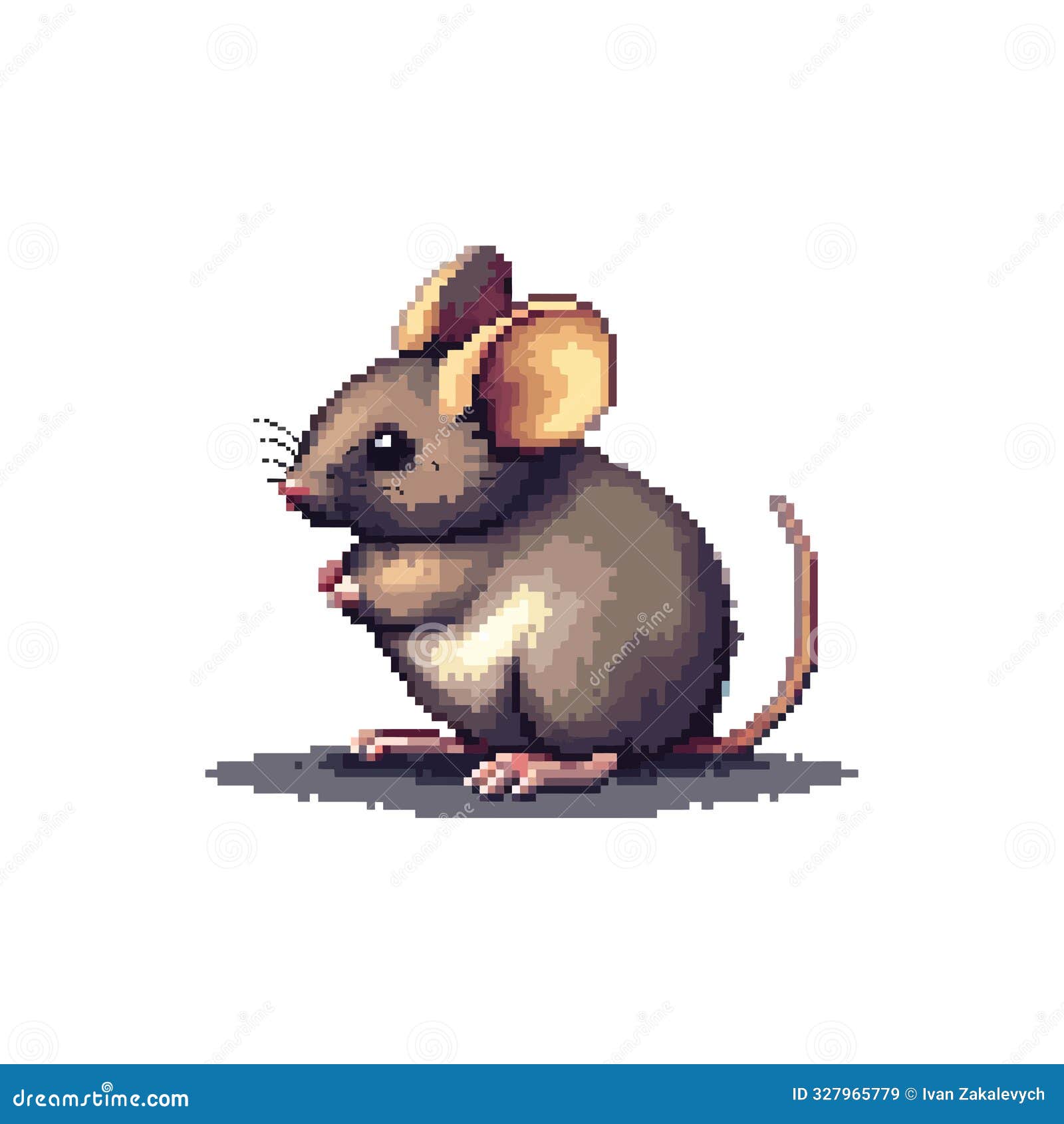 Cute Pixel Art Mouse in Side Profile. Vector Illustration Design Stock ...