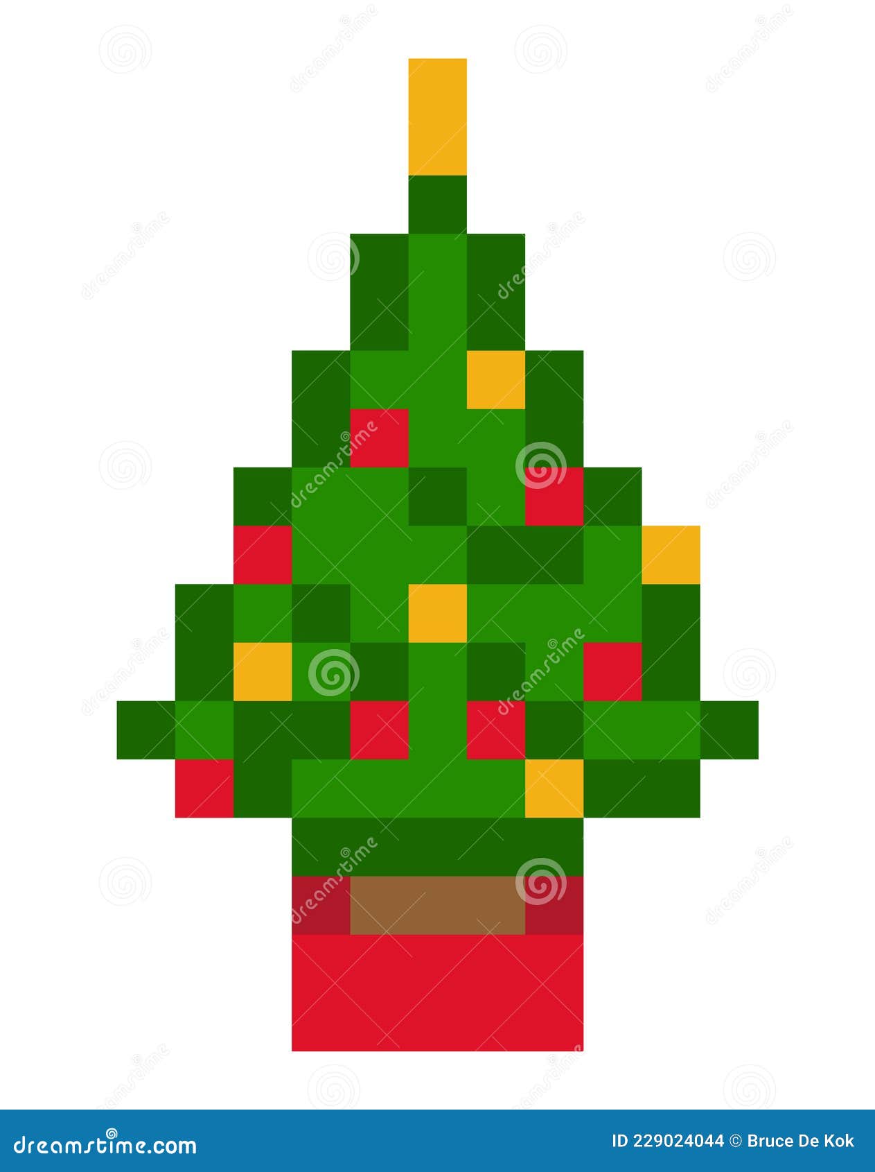 Cute Pixel 8 Bit Christmas Tree - Vector, Isolated Stock Vector ...