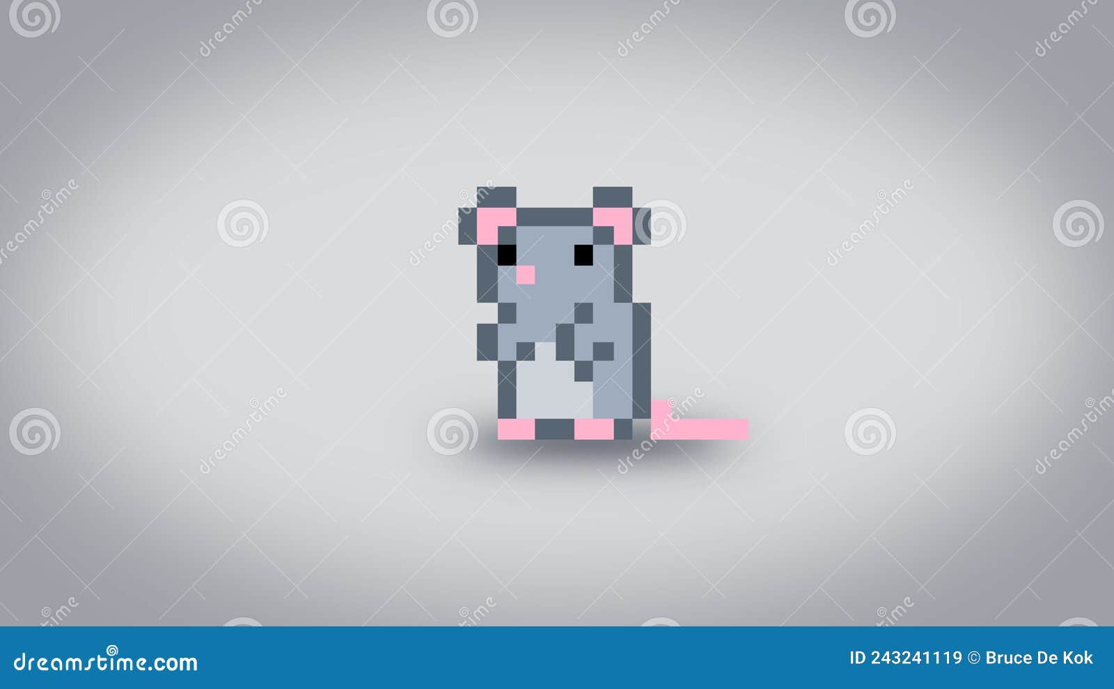Cute Pixel Mouse Background - High Res 4k Wallpaper Stock Illustration ...