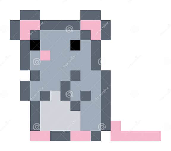 Cute Pixel Mouse - Vector, Isolated Stock Vector - Illustration of ...