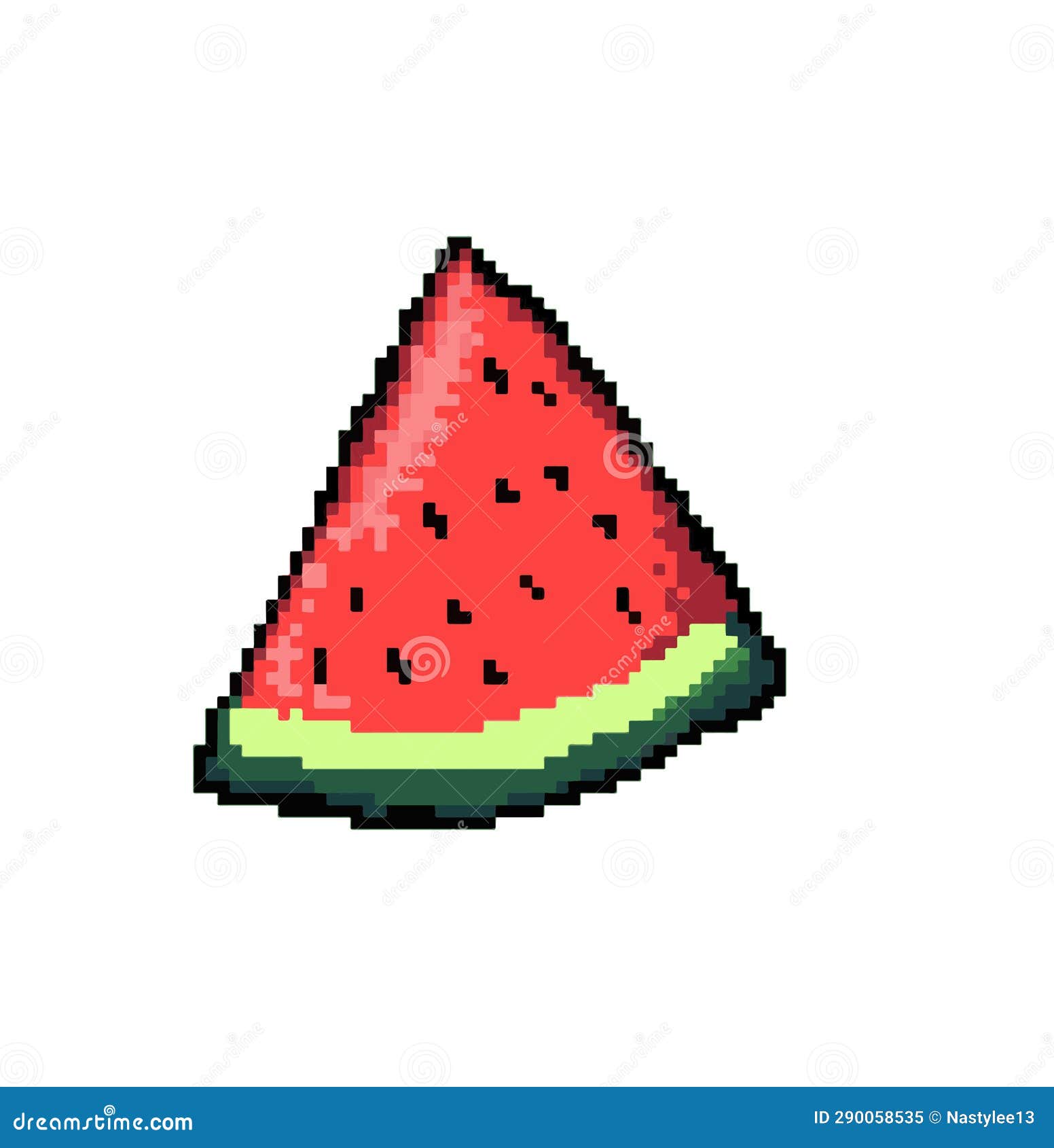 Pixel Art Of Watermelon Slice. Cartoon Vector | CartoonDealer.com ...