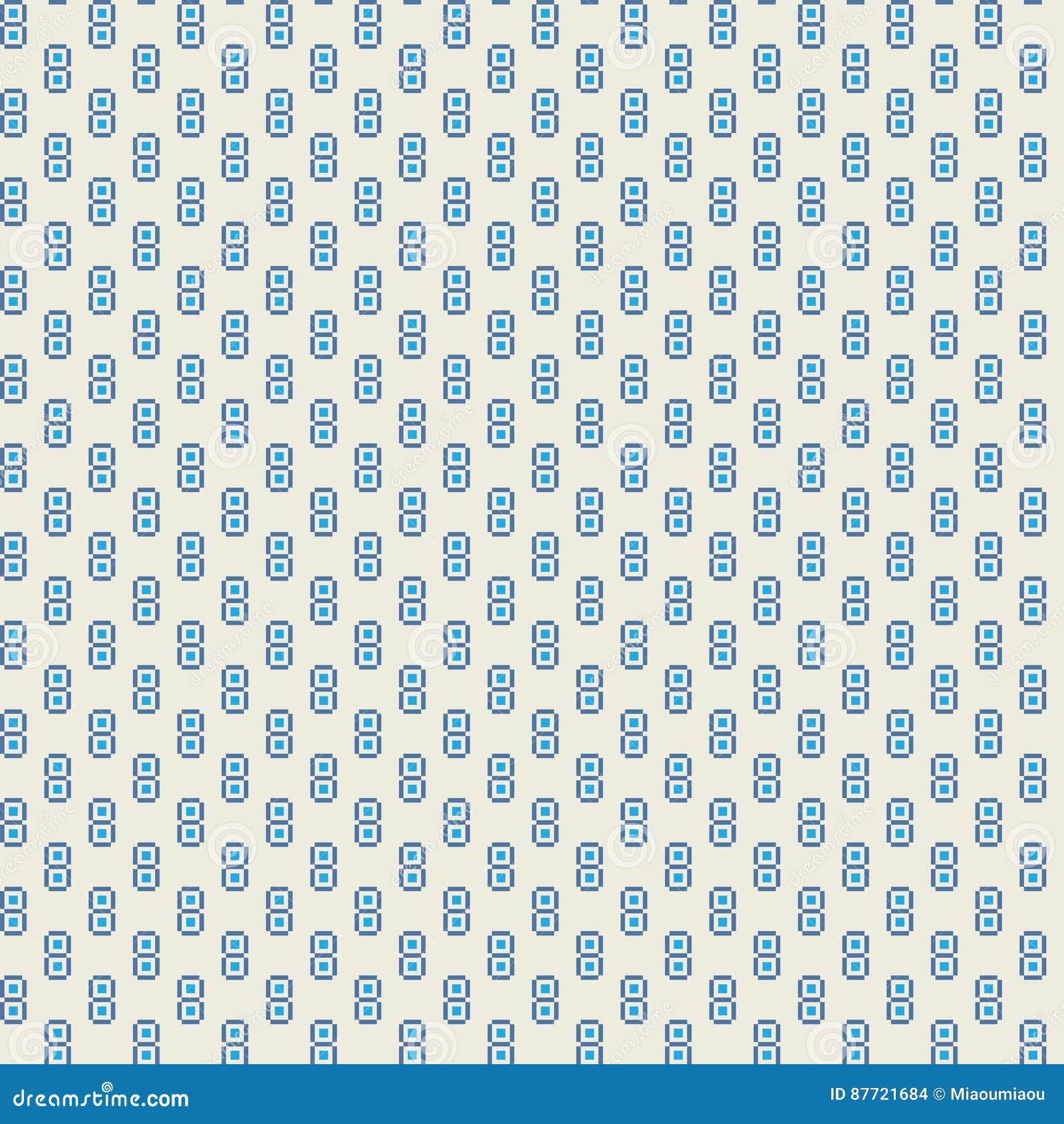 Cute Pixelated Pattern with Simple Geometric Shapes Stock Vector ...