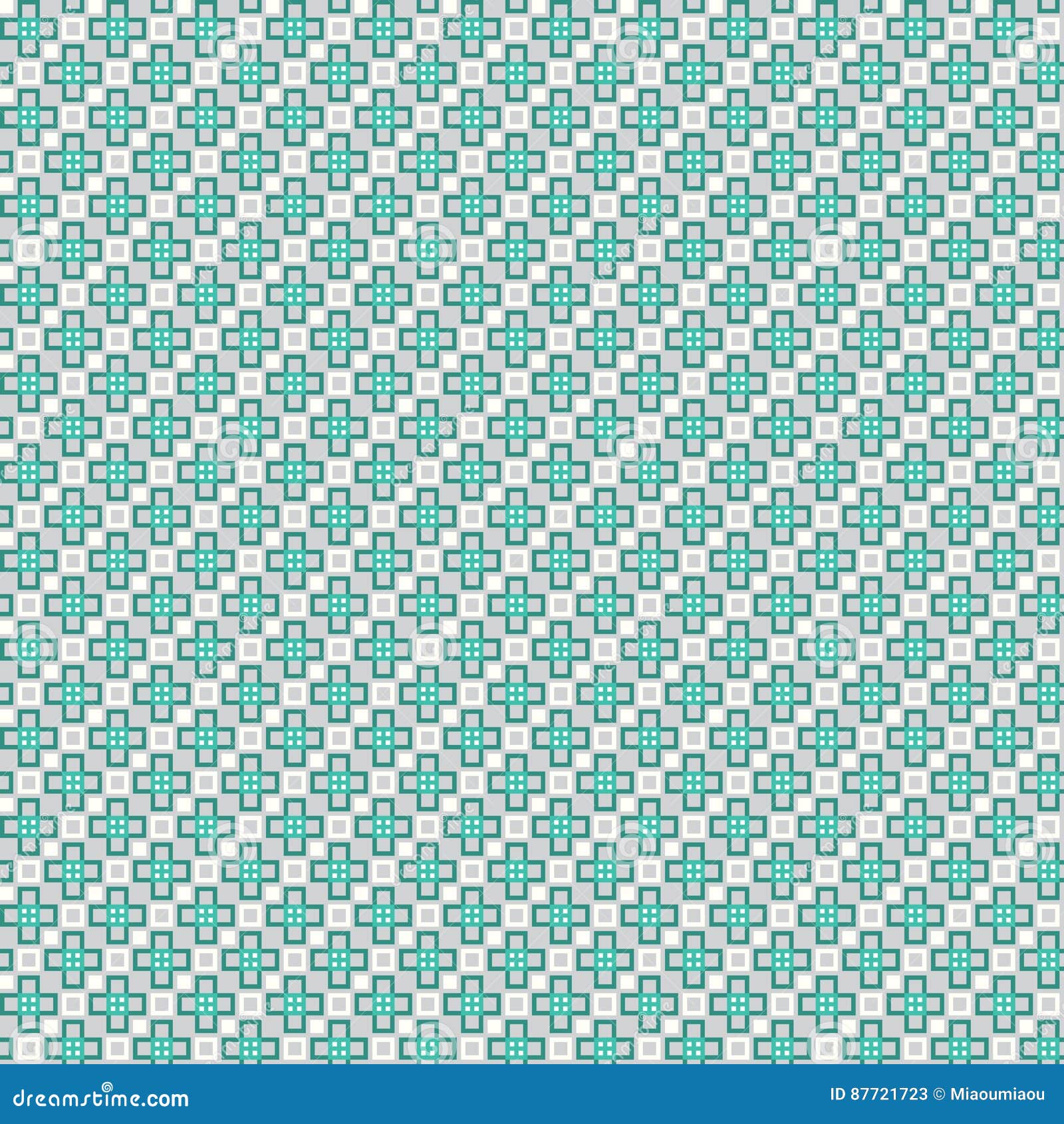 Cute Pixelated Pattern with Simple Geometric Shapes Stock Vector ...