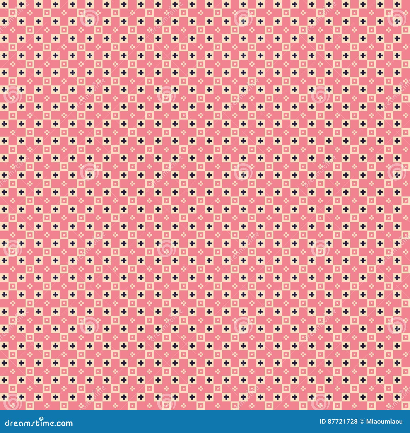 Cute Pixelated Pattern with Simple Geometric Shapes Stock Vector ...