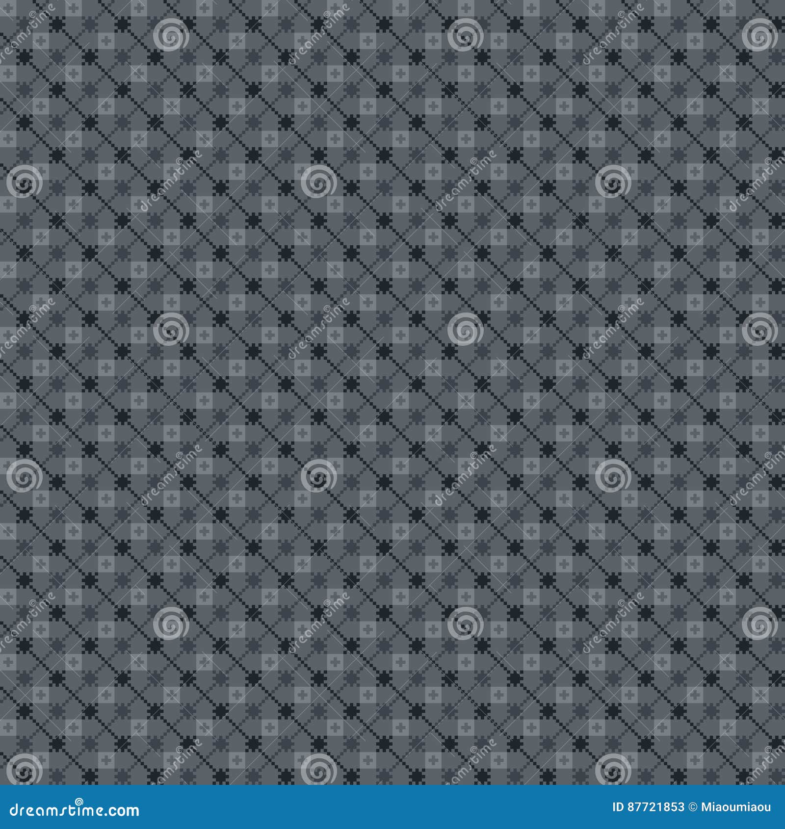 Cute Pixelated Pattern with Simple Geometric Shapes Stock Vector ...