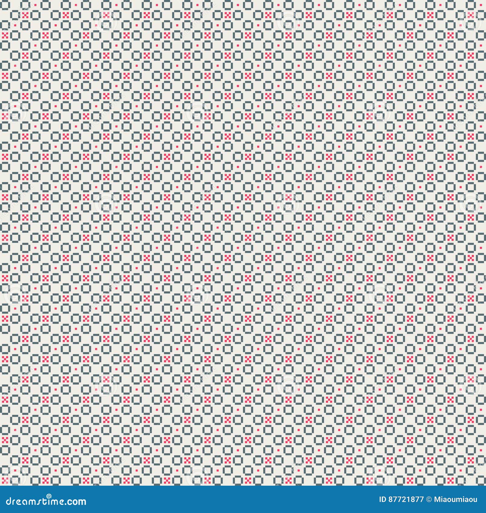 Cute Pixelated Pattern with Simple Geometric Shapes Stock Vector ...