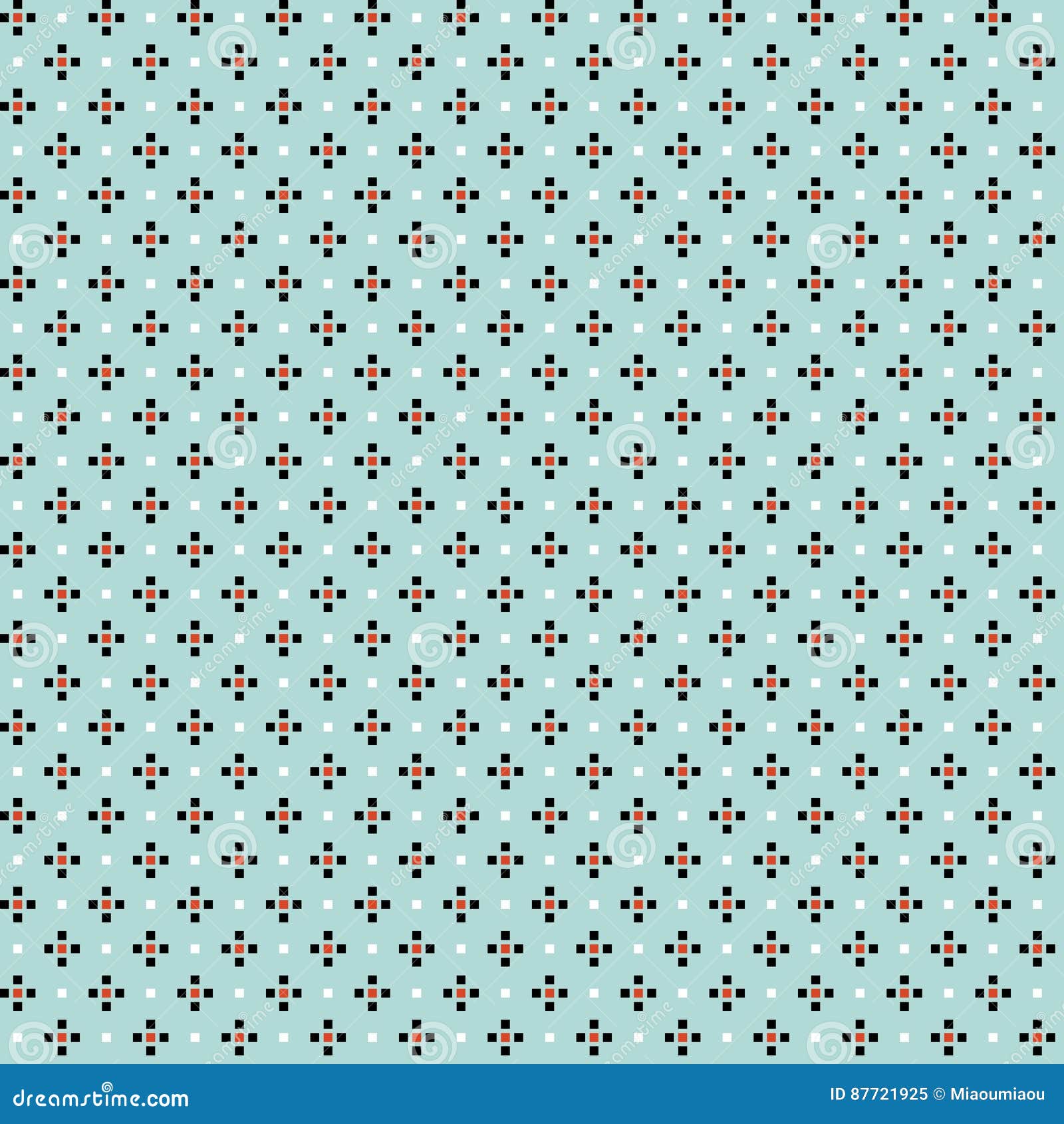 Cute Pixelated Pattern with Simple Geometric Shapes Stock Vector ...