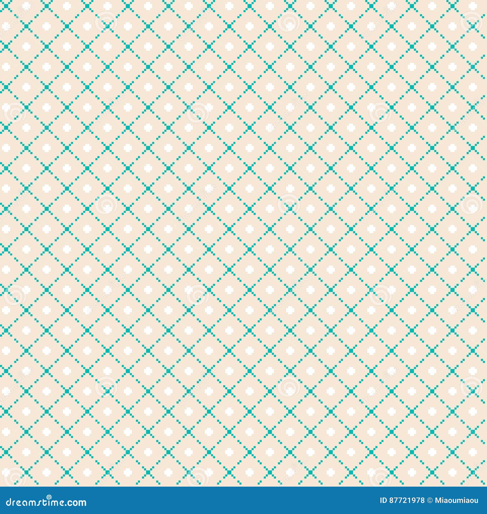 Cute Pixelated Pattern with Simple Geometric Shapes Stock Vector ...