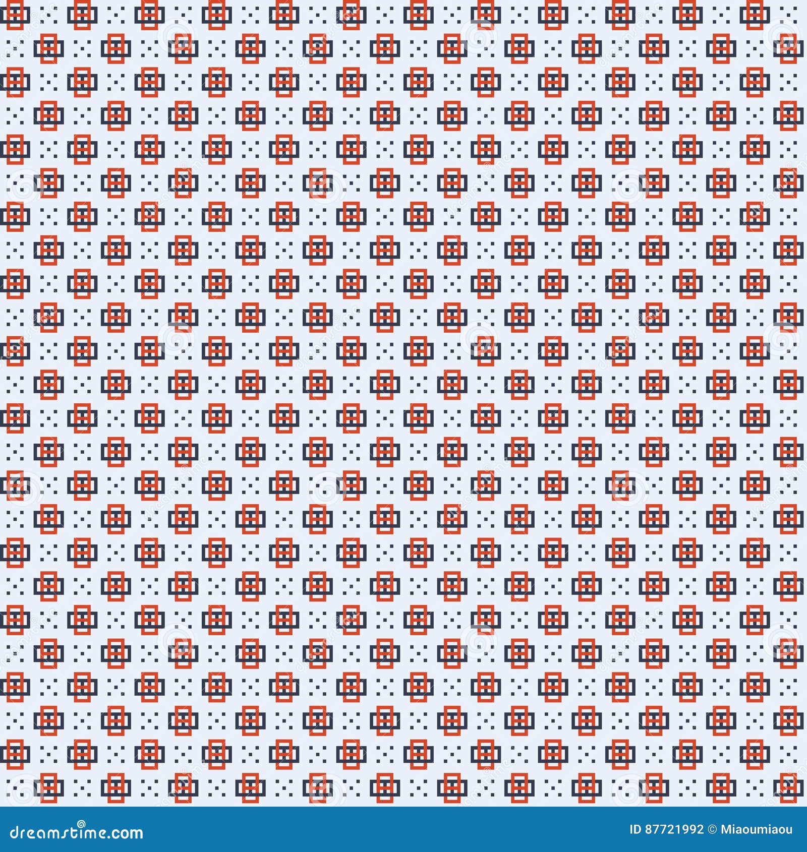 Cute Pixelated Pattern with Simple Geometric Shapes Stock Vector ...