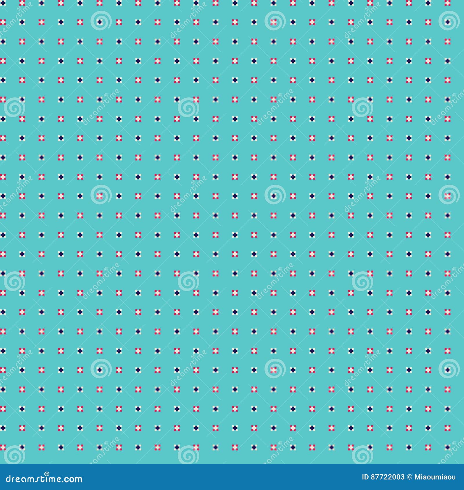 Cute Pixelated Pattern with Simple Geometric Shapes Stock Vector ...