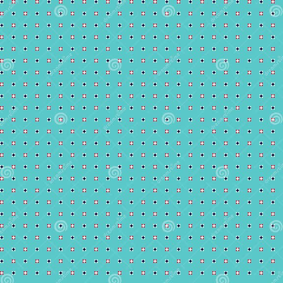 Cute Pixelated Pattern with Simple Geometric Shapes Stock Vector ...