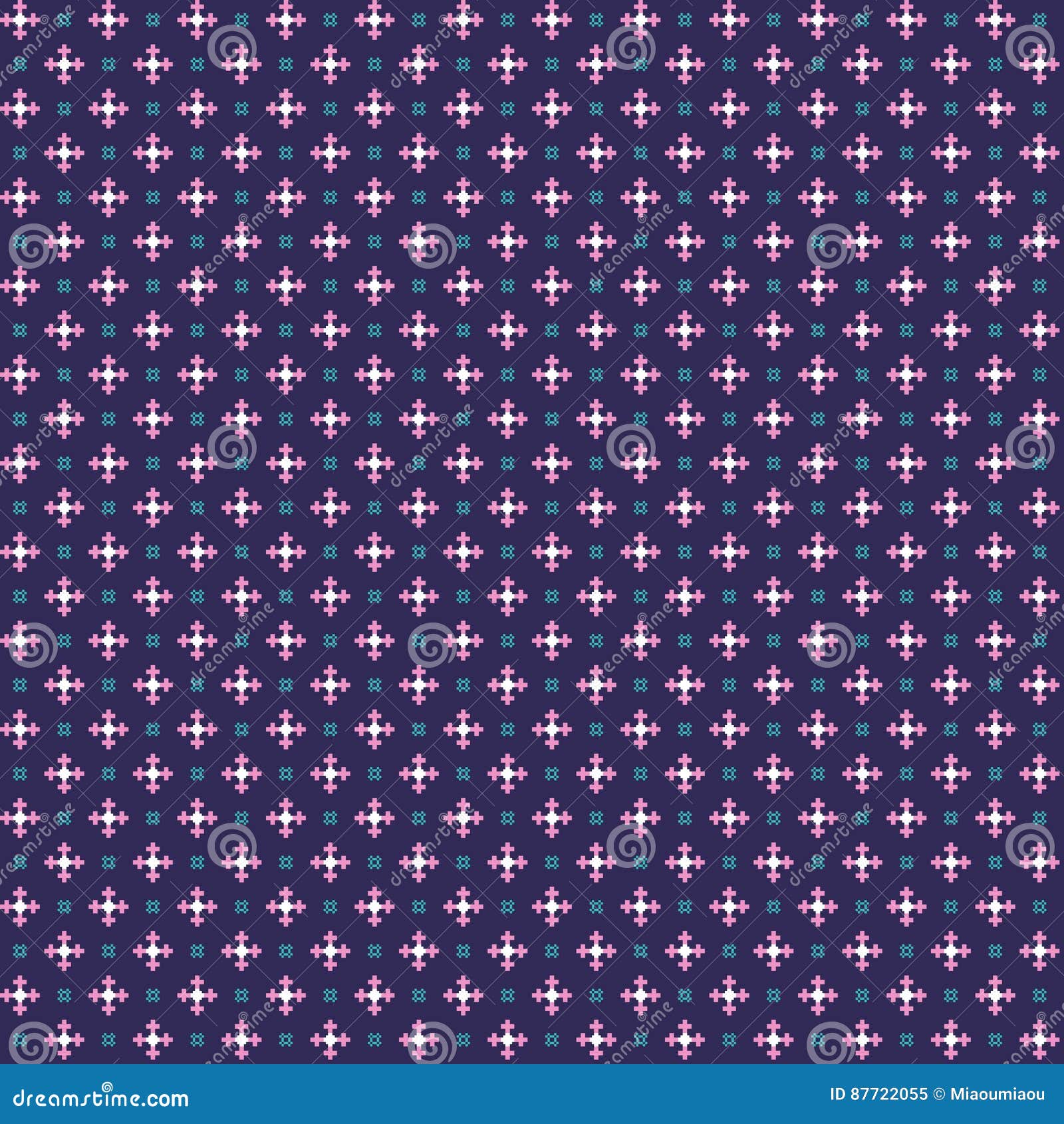 Cute Pixelated Pattern with Simple Geometric Shapes Stock Vector ...