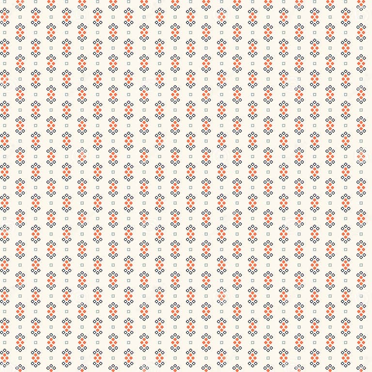 Cute Pixelated Pattern with Simple Geometric Shapes Stock Vector ...