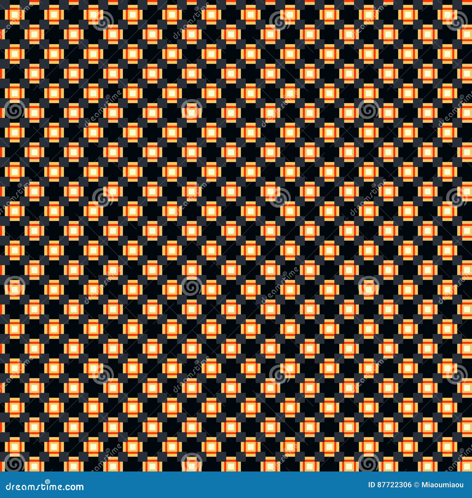 Cute Pixelated Pattern with Simple Geometric Shapes Stock Vector ...