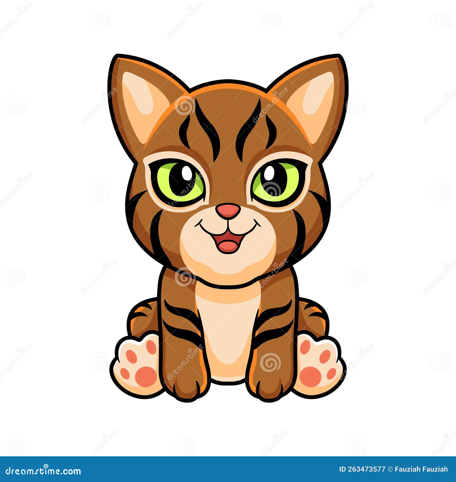 Cute pixie bob cat cartoon stock vector. Illustration of beast - 263473577