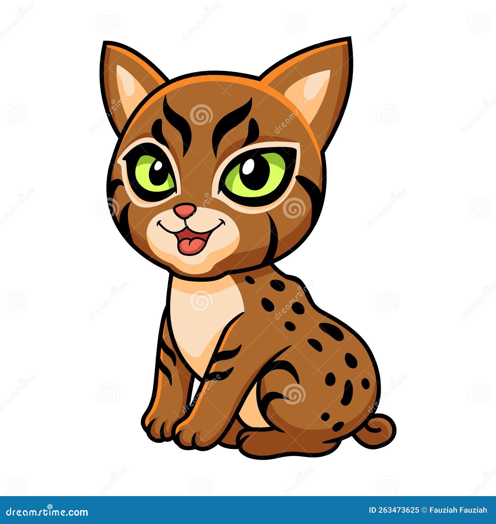 Cute pixie bob cat cartoon stock vector. Illustration of purebred ...