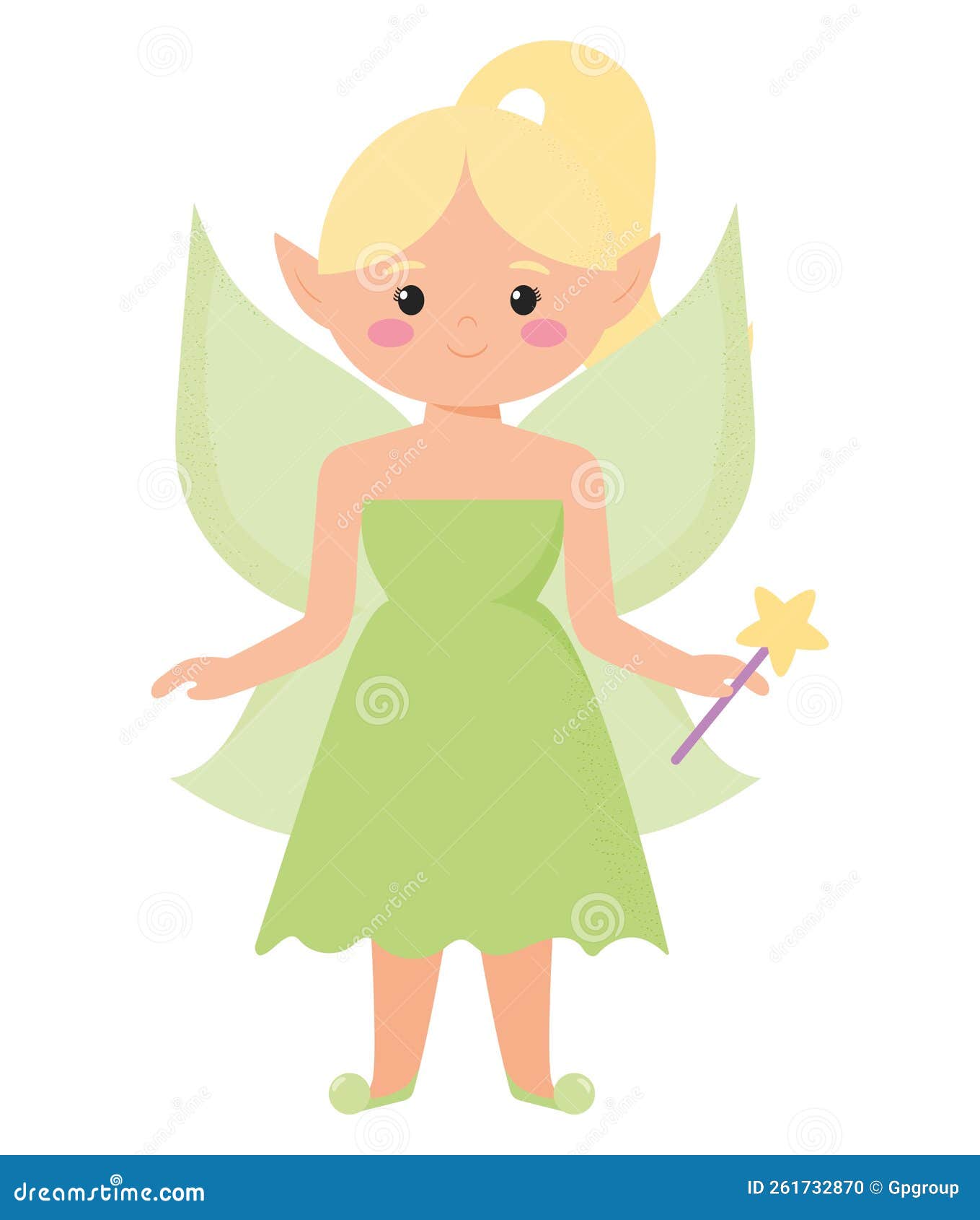 Cute pixie illustration stock vector. Illustration of fantasy - 261732870
