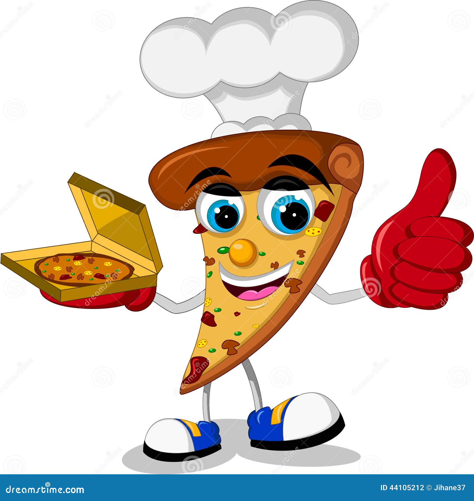 Cute Pizza Cartoon Thumb Up Stock Illustration - Illustration of ...