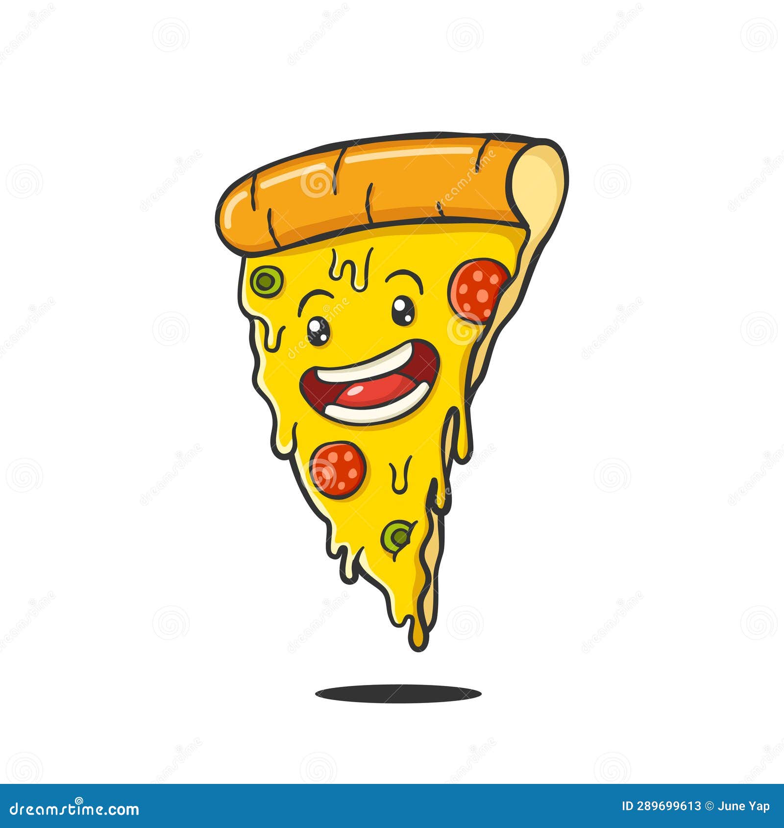 Cute Pizza Slice Cartoon Character Stock Vector - Illustration of piece ...