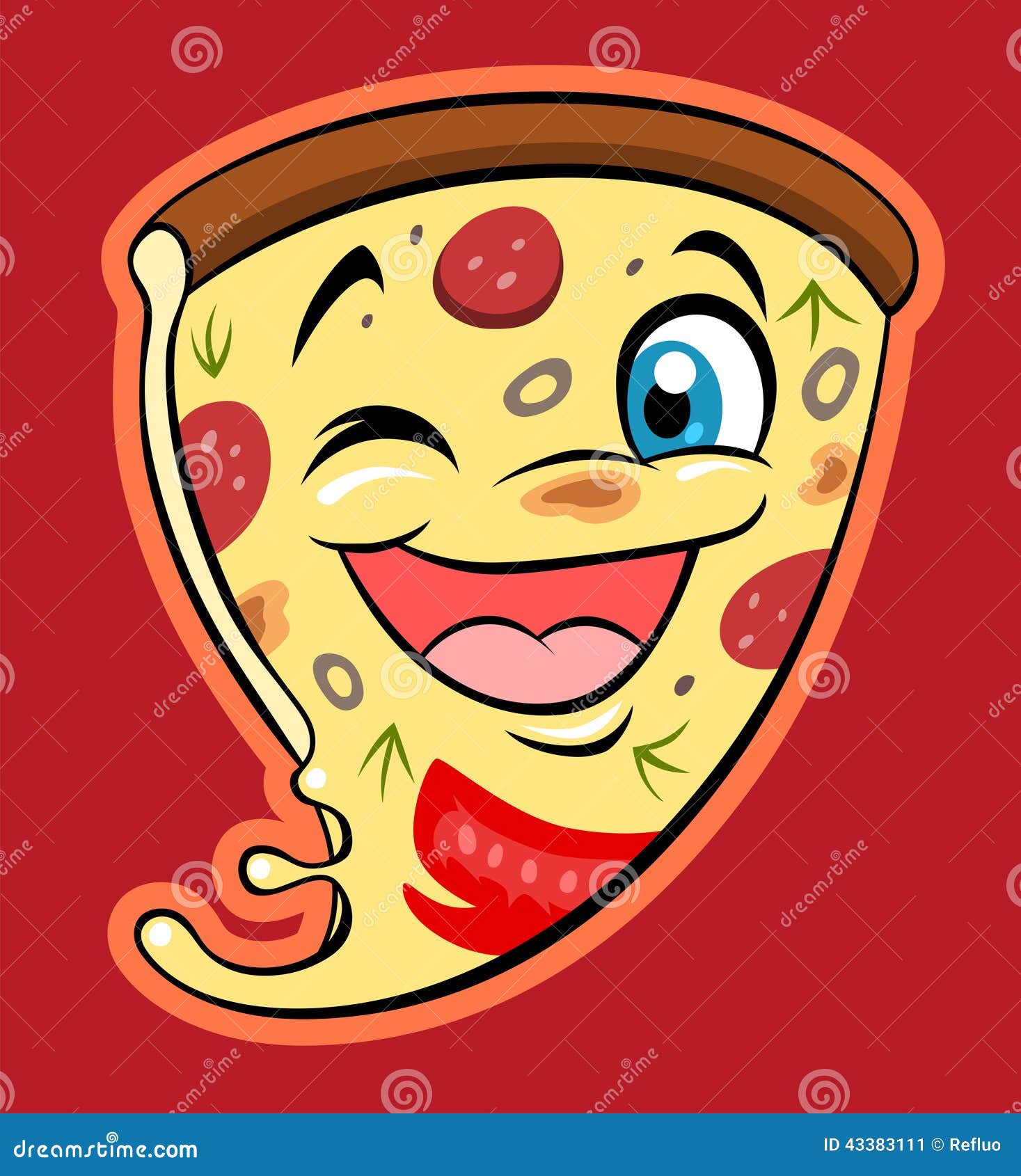 Cute pizza stock vector. Illustration of food, pizzeria - 43383111