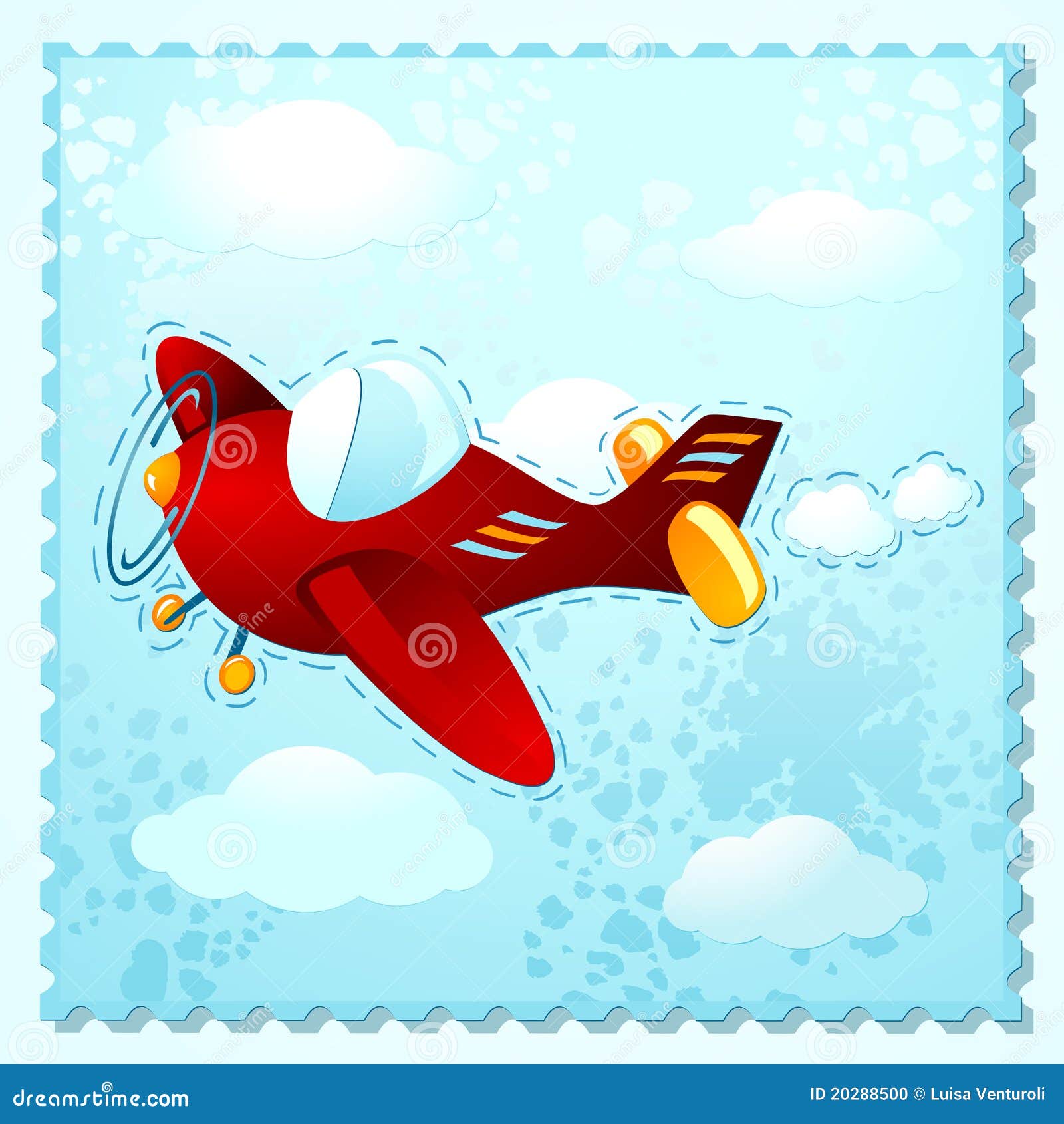 Cute plane stock vector. Illustration of blue, ancient - 20288500