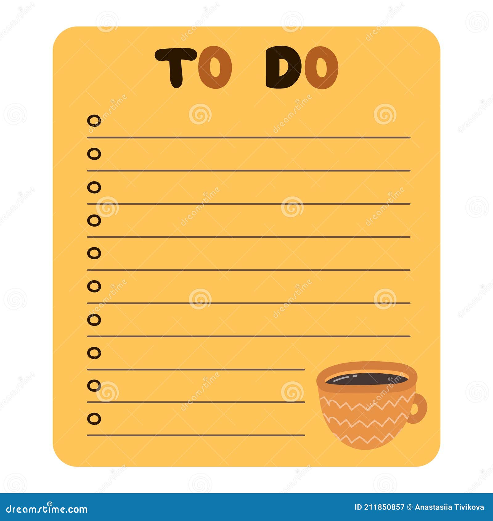 Cute Planner Vector Template To Do Stock Vector - Illustration of blank ...