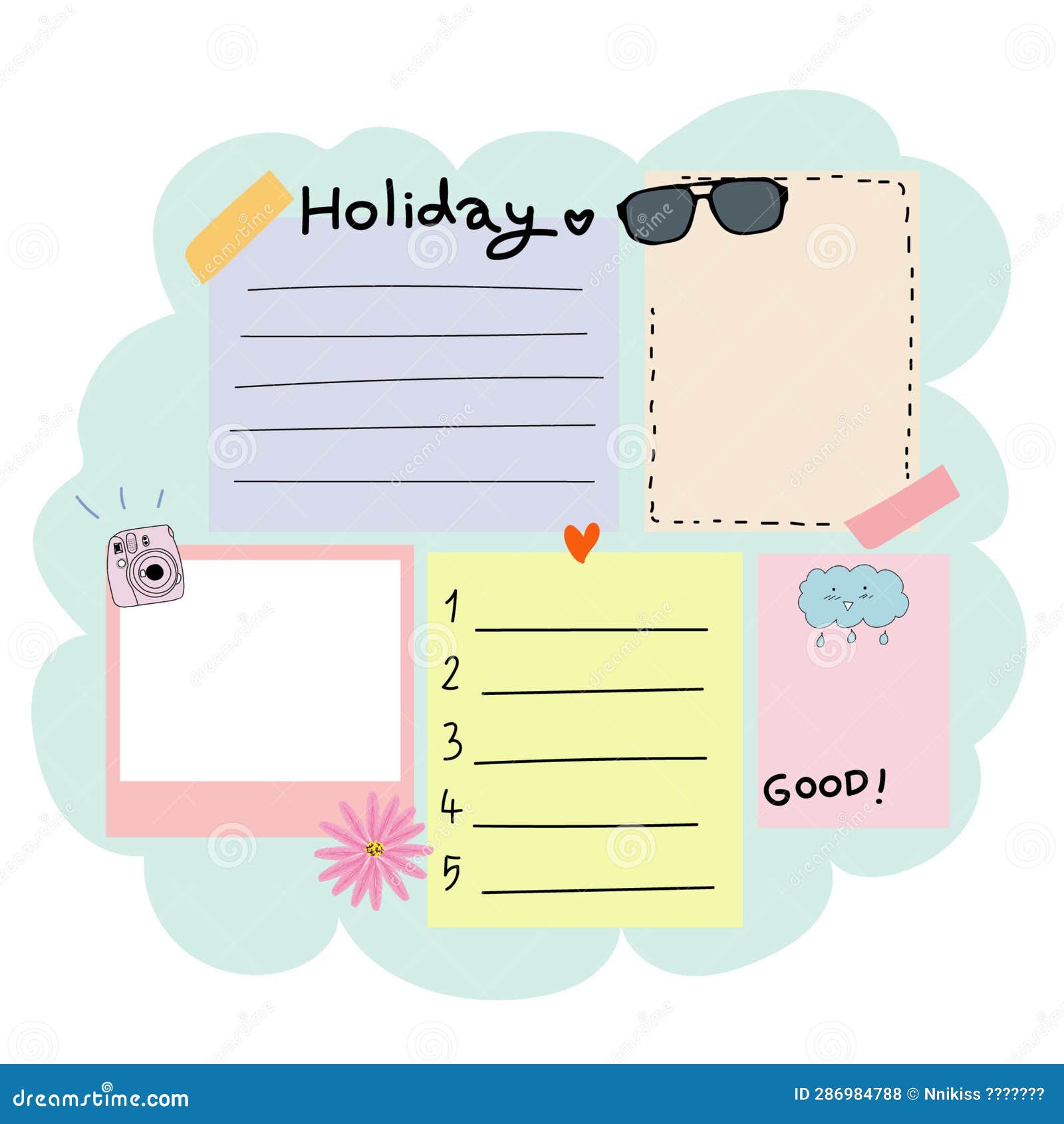 Cute Planning Element Illustrations Art Design. Stock Illustration ...
