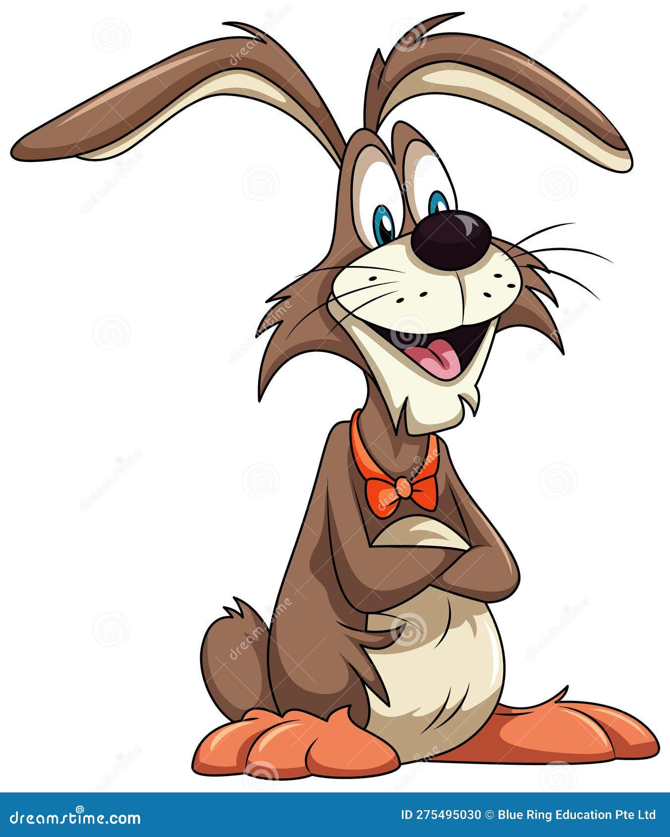 Cute Playful Rabbit Cartoon Character Stock Vector - Illustration of ...