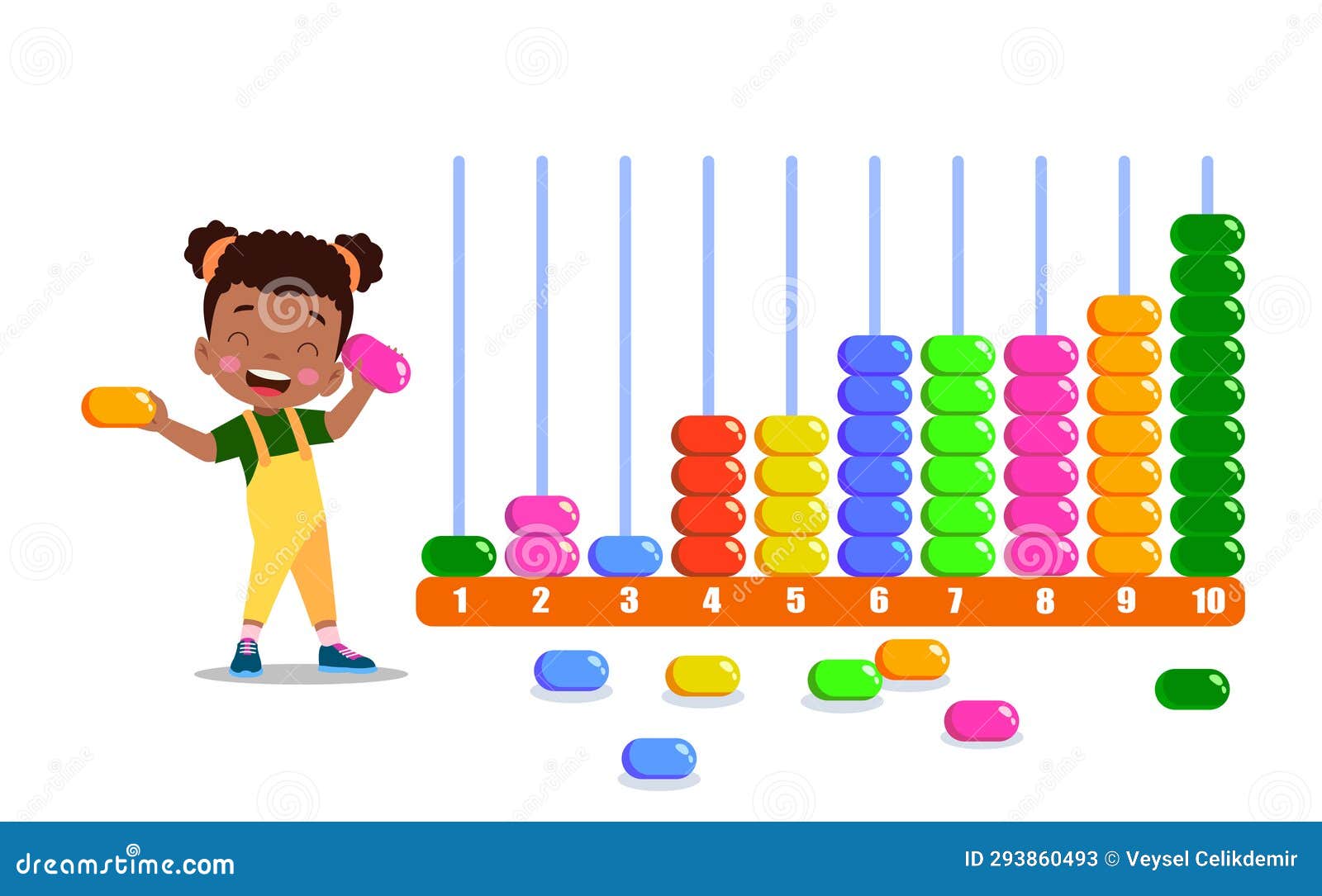 Cute Playing with Bead Abacus Stock Vector - Illustration of accounting ...