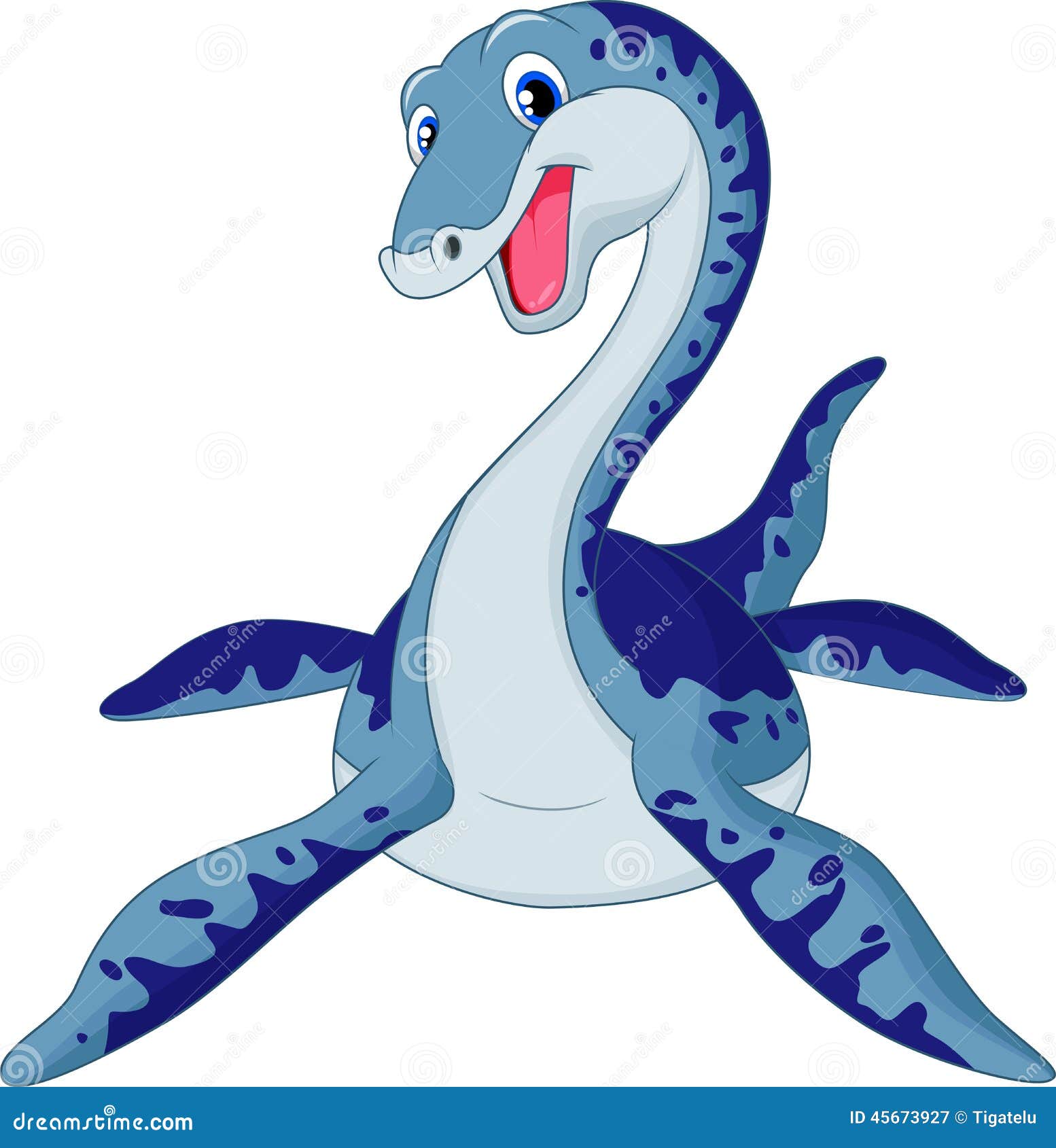 Cute plesiosaurus cartoon stock vector. Illustration of isolated - 45673927