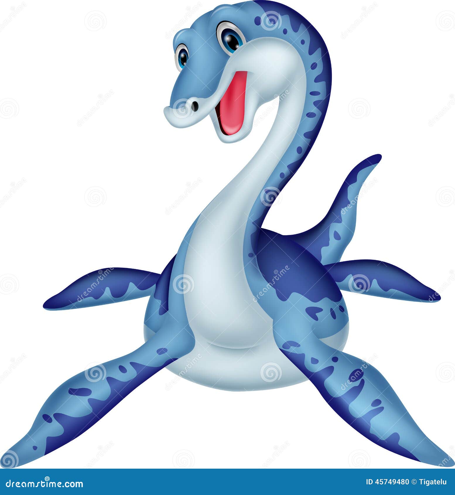 Cute plesiosaurus cartoon stock vector. Illustration of dino - 45749480