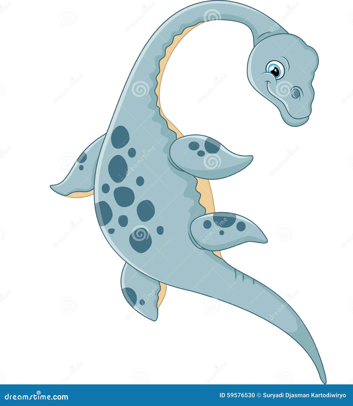 Cute plesiosaurus cartoon stock vector. Illustration of isolated - 59576530