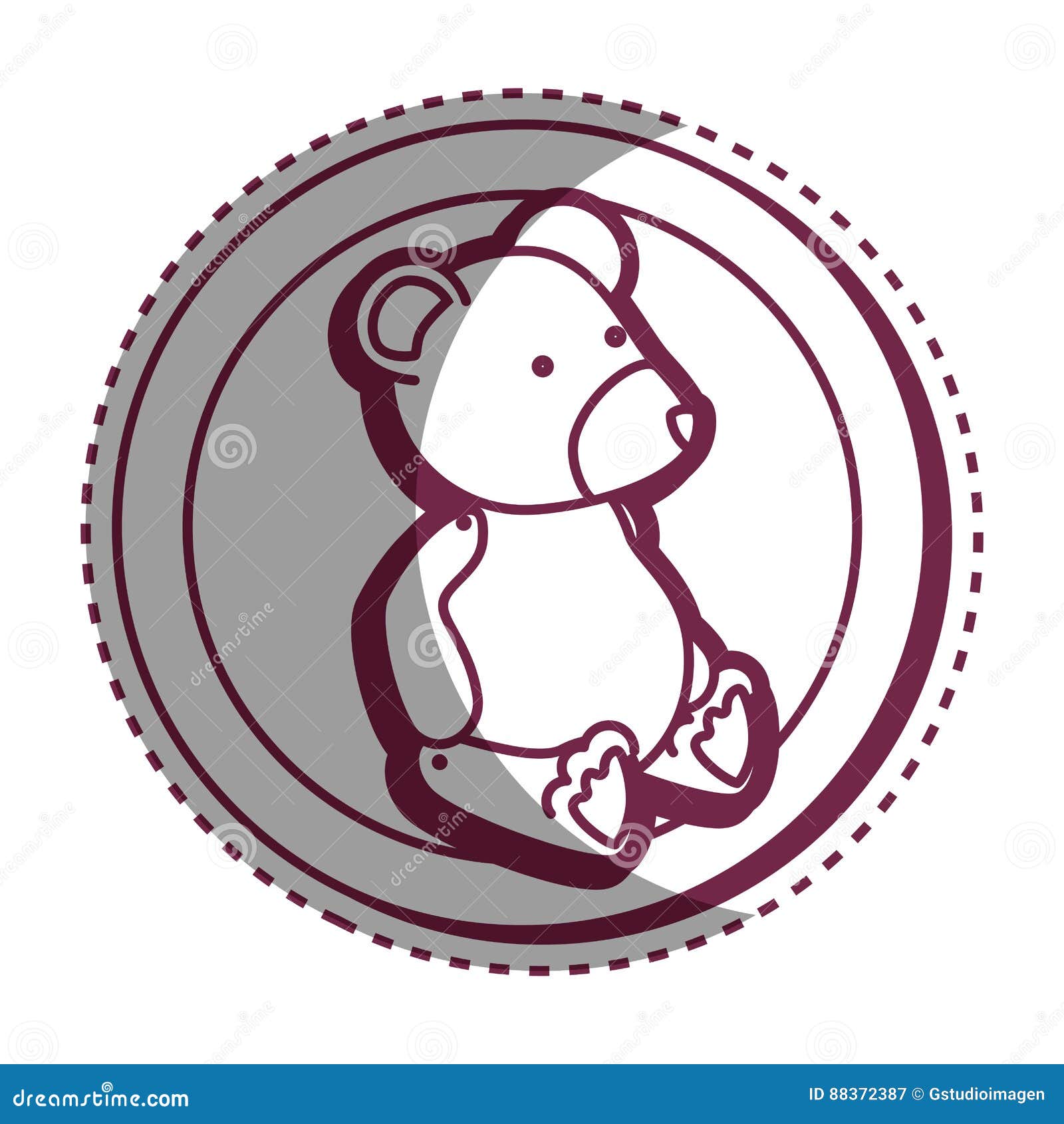 Cute plush doll icon stock vector. Illustration of single - 88372387