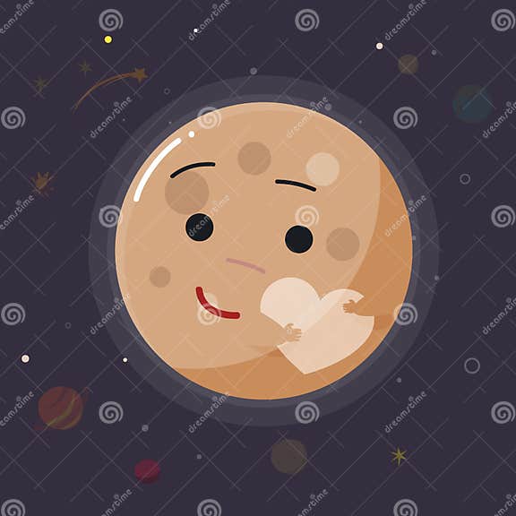 Cute pluto planet - vector stock vector. Illustration of cosmonaut ...