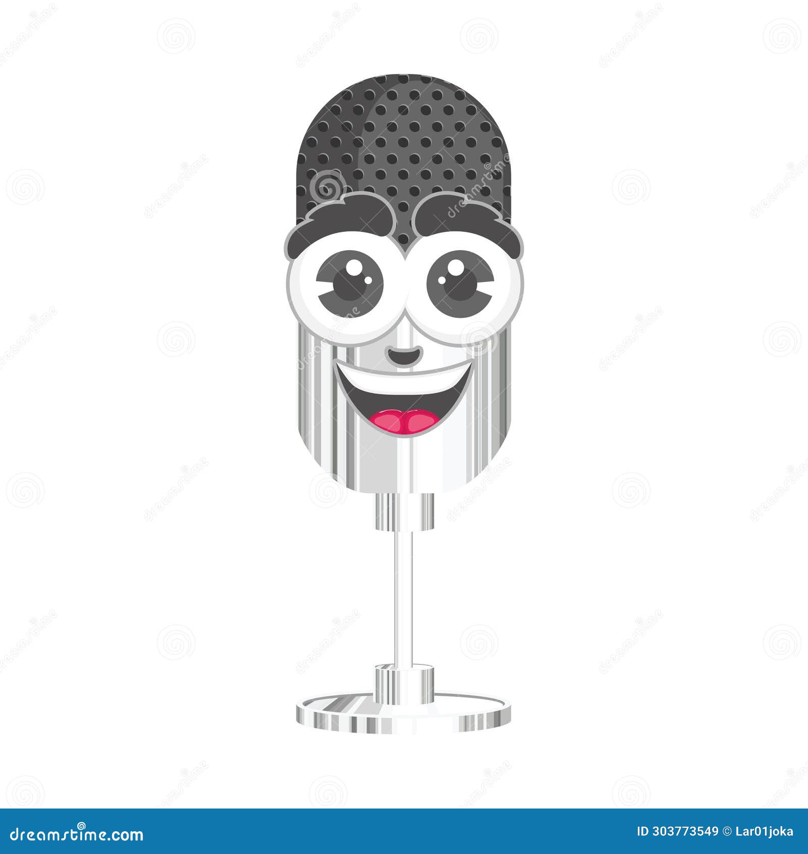 Cute Podcast Microphone Character Vector Stock Vector - Illustration of ...