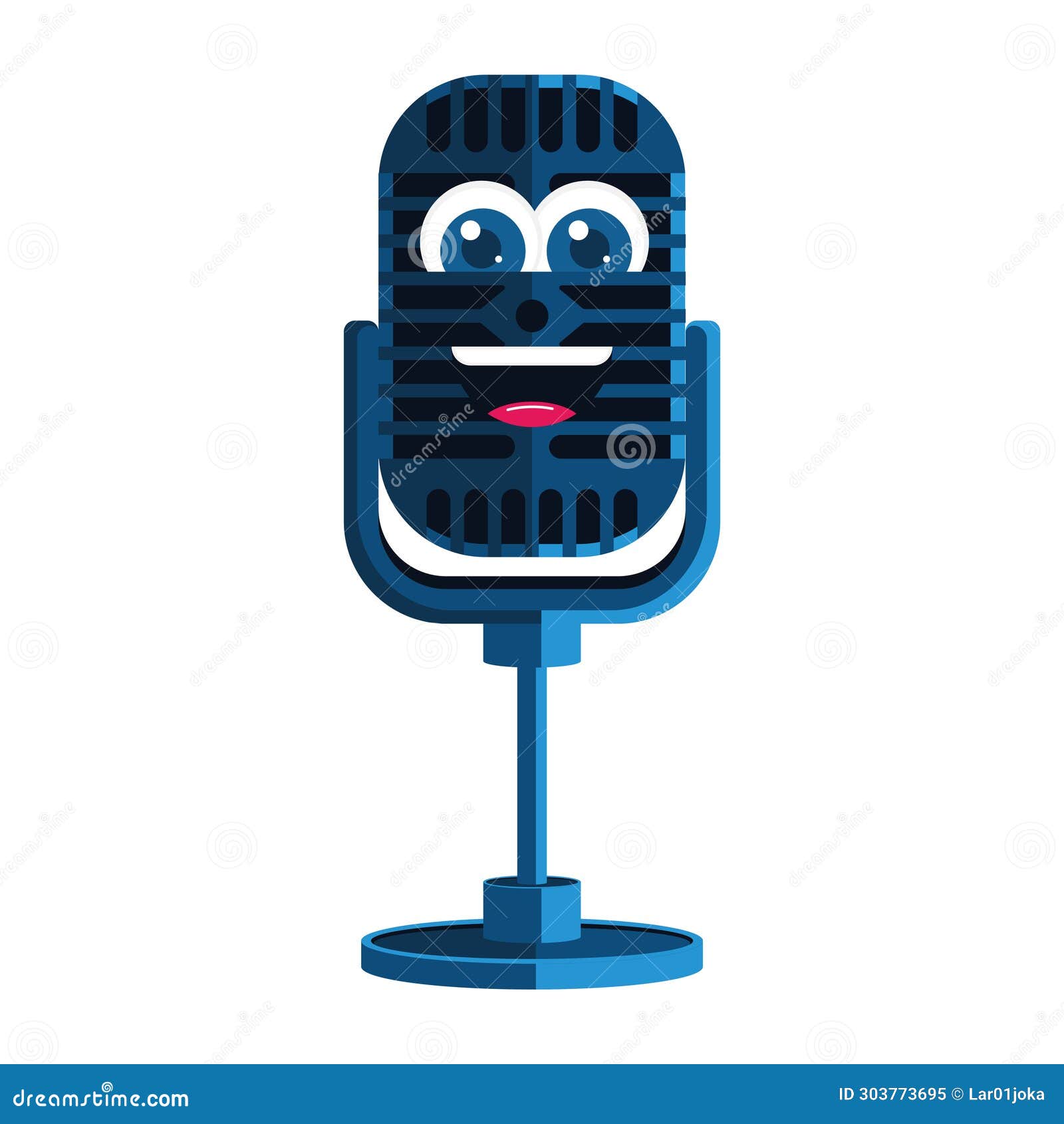 Cute Podcast Microphone Character Vector Stock Vector - Illustration of ...