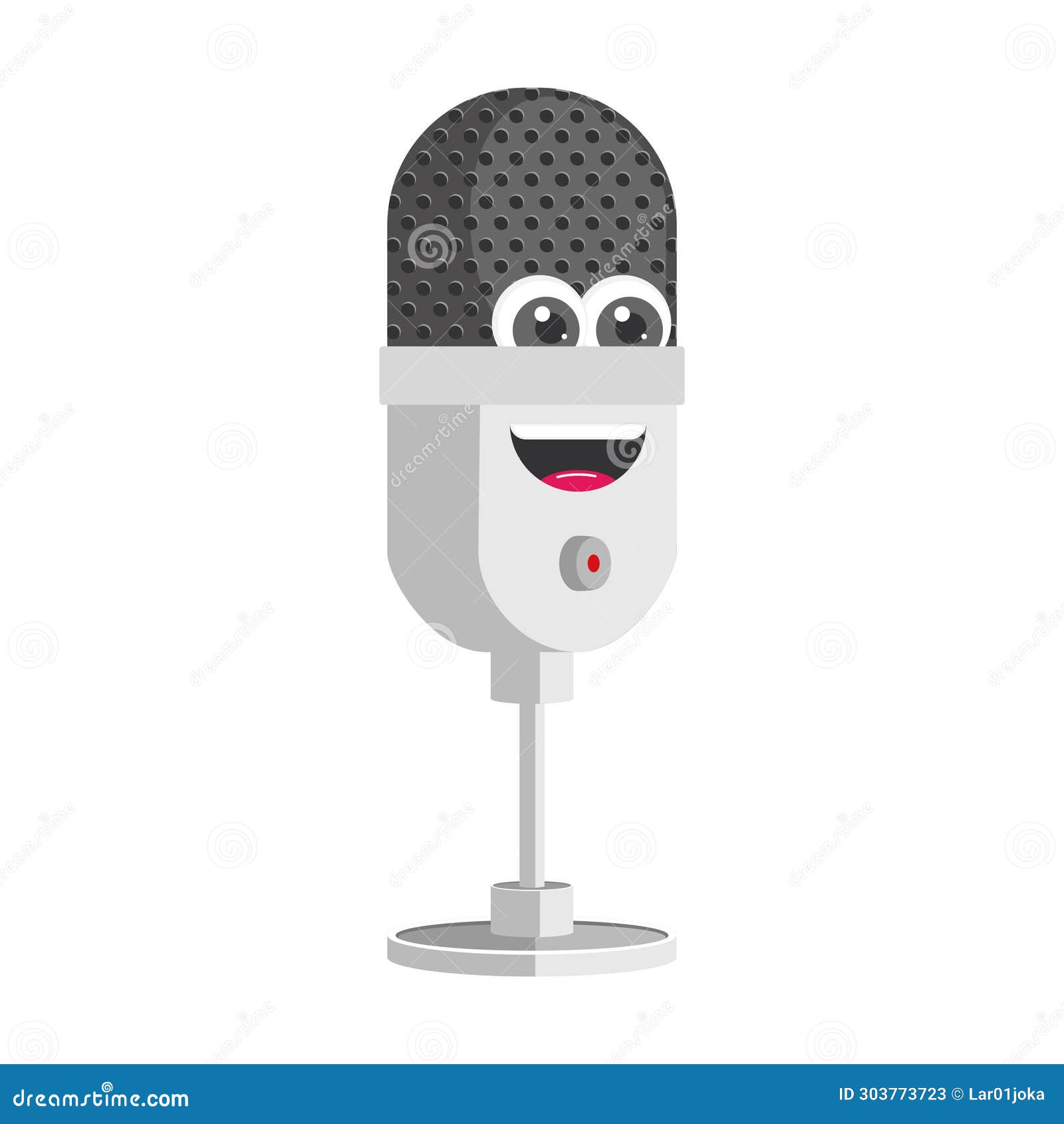 Cute Podcast Microphone Character Vector Stock Vector - Illustration of ...