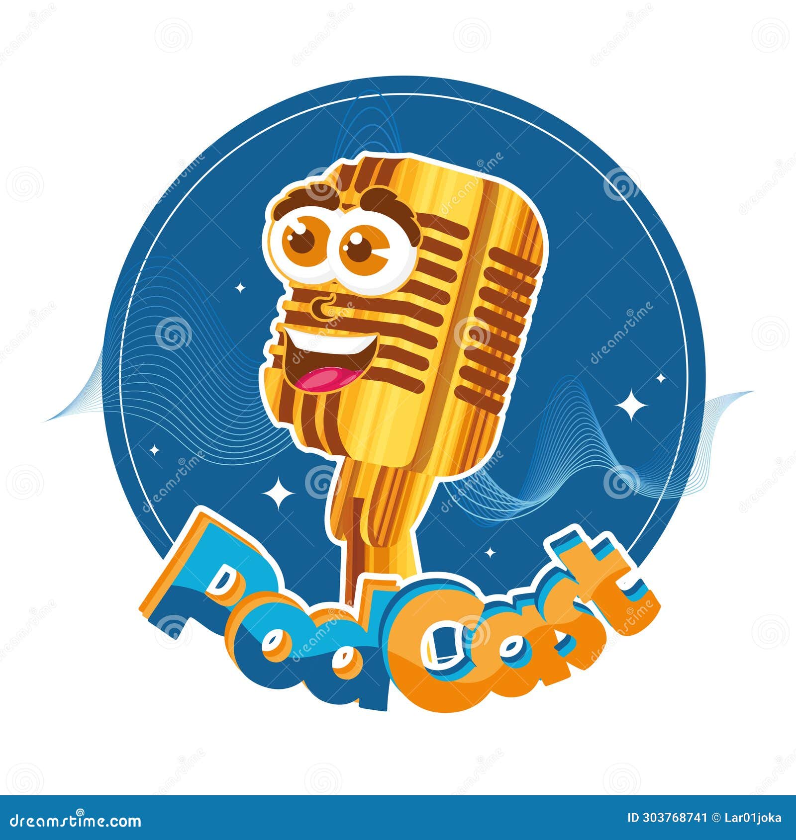 Cute Podcast Template Vector Stock Vector - Illustration of vector ...