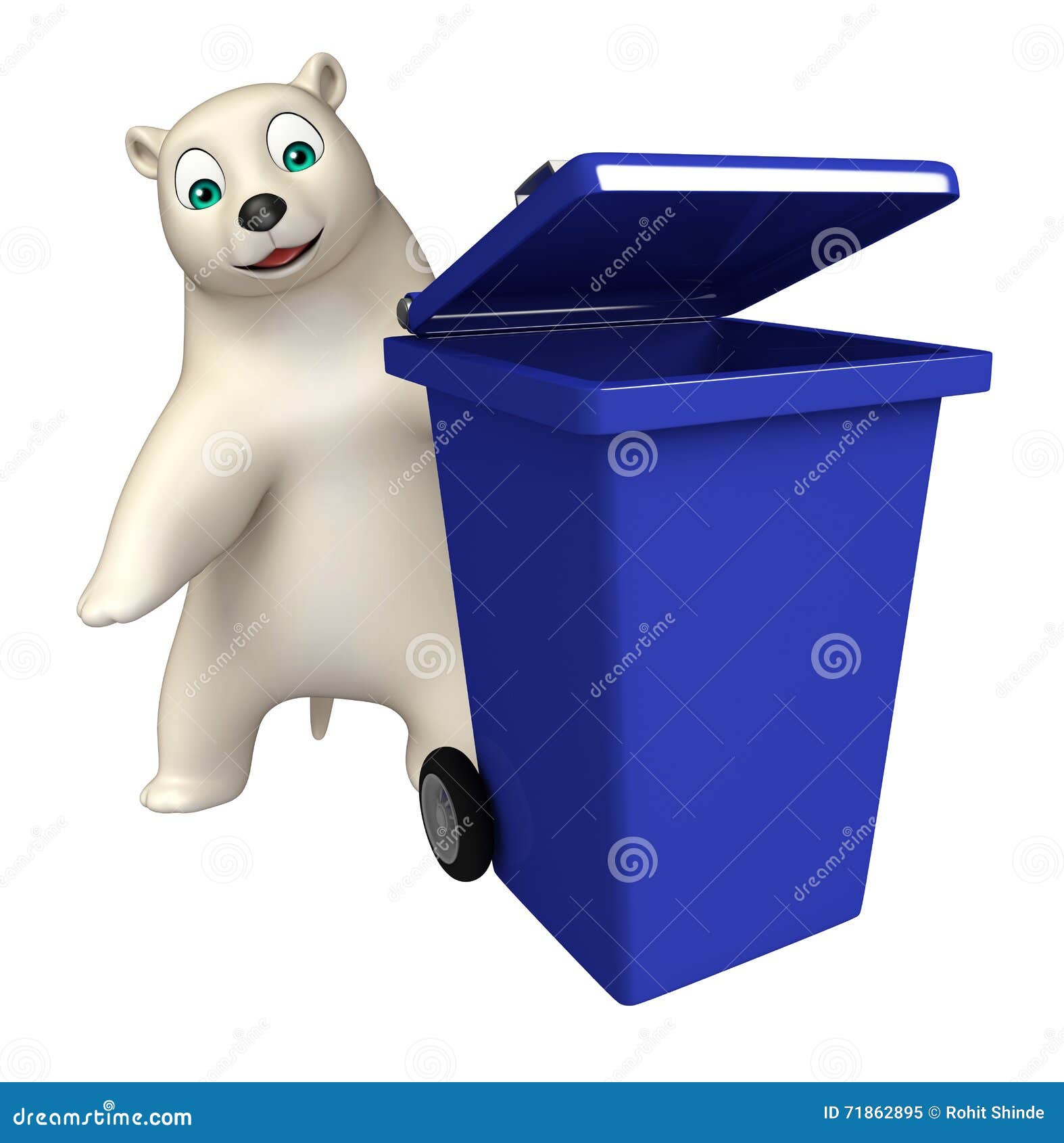 Cartoon Dustbin With Hands Laughing Happily Vector Illustration ...