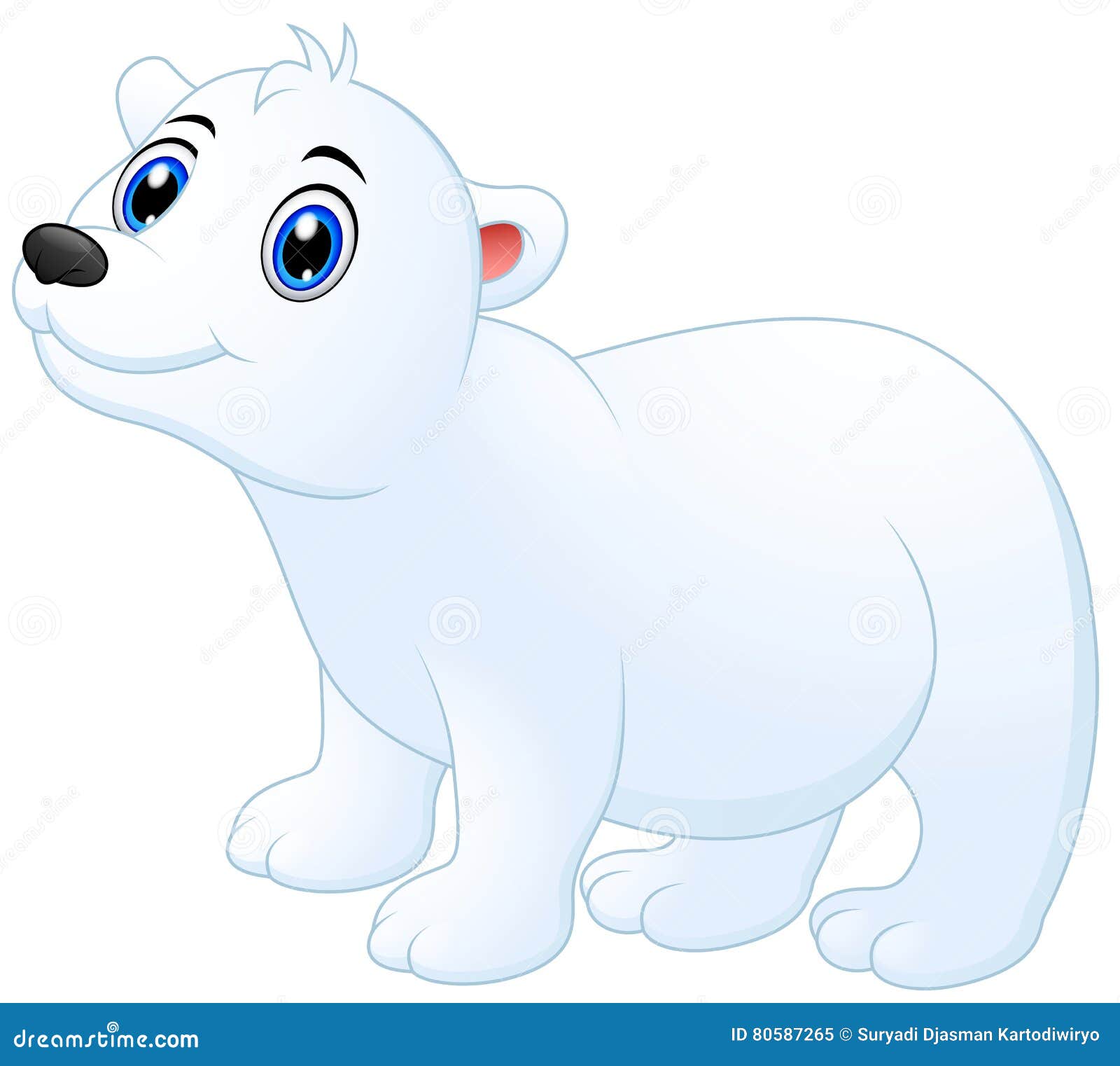 Cute Polar Bear Cartoon Character With Beach Chair Stock Illustration ...