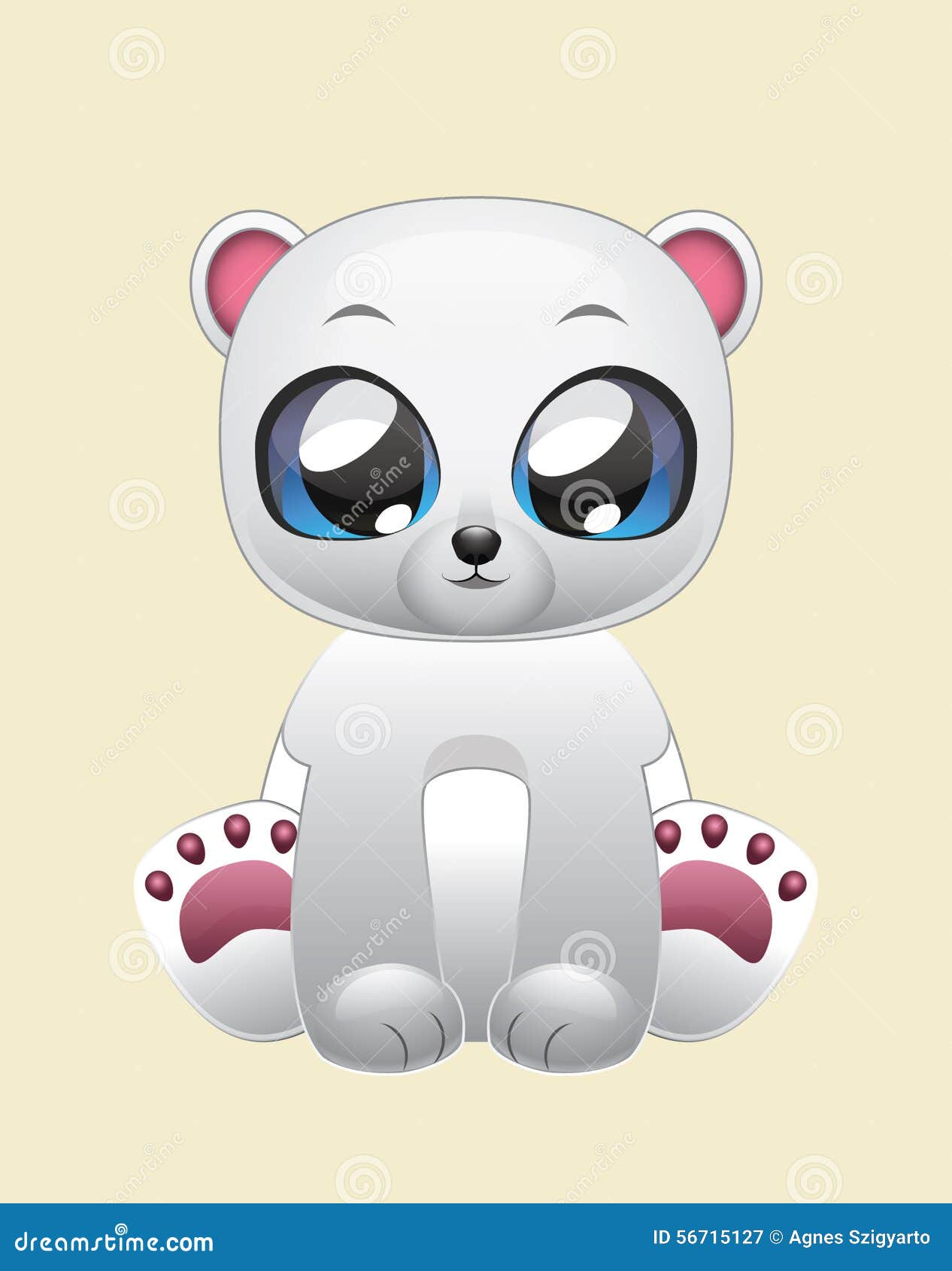 Cute Polar Bear Illustration Art Stock Vector - Illustration of nature ...