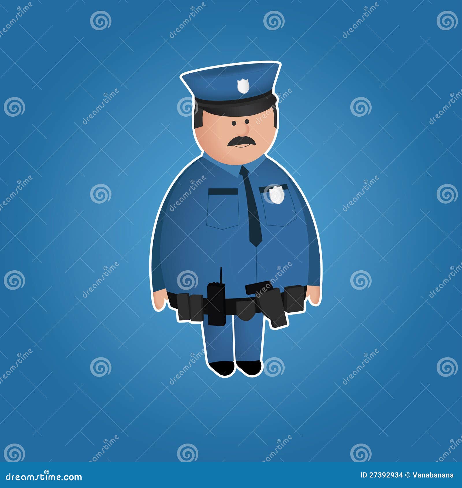 Cute policeman character stock vector. Illustration of blue - 27392934